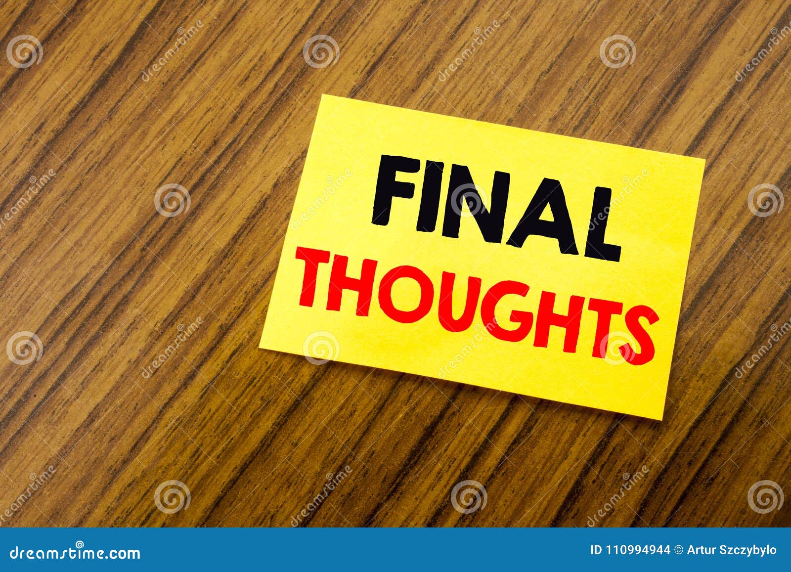 Hand Writing Text Caption Inspiration Showing Final Thoughts. Business ...