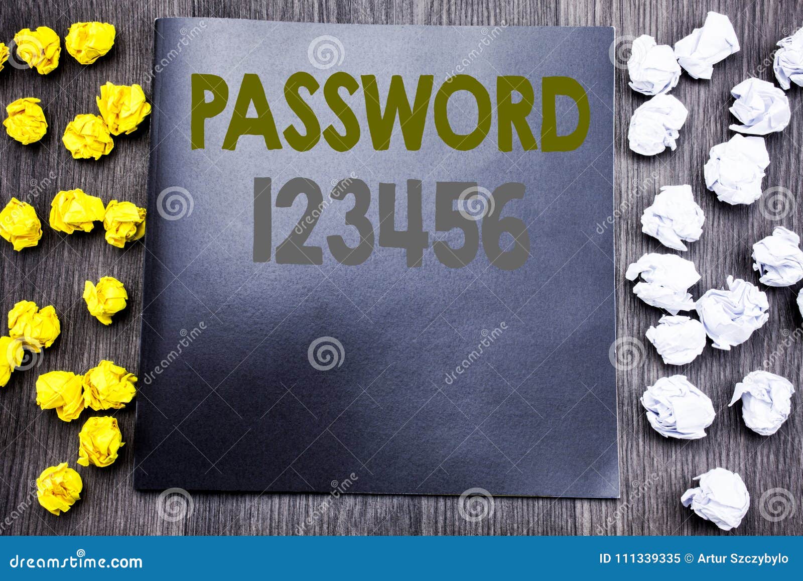 Hand Writing Text Caption Inspiration Showing Password 123456. Business Concept for Security ...