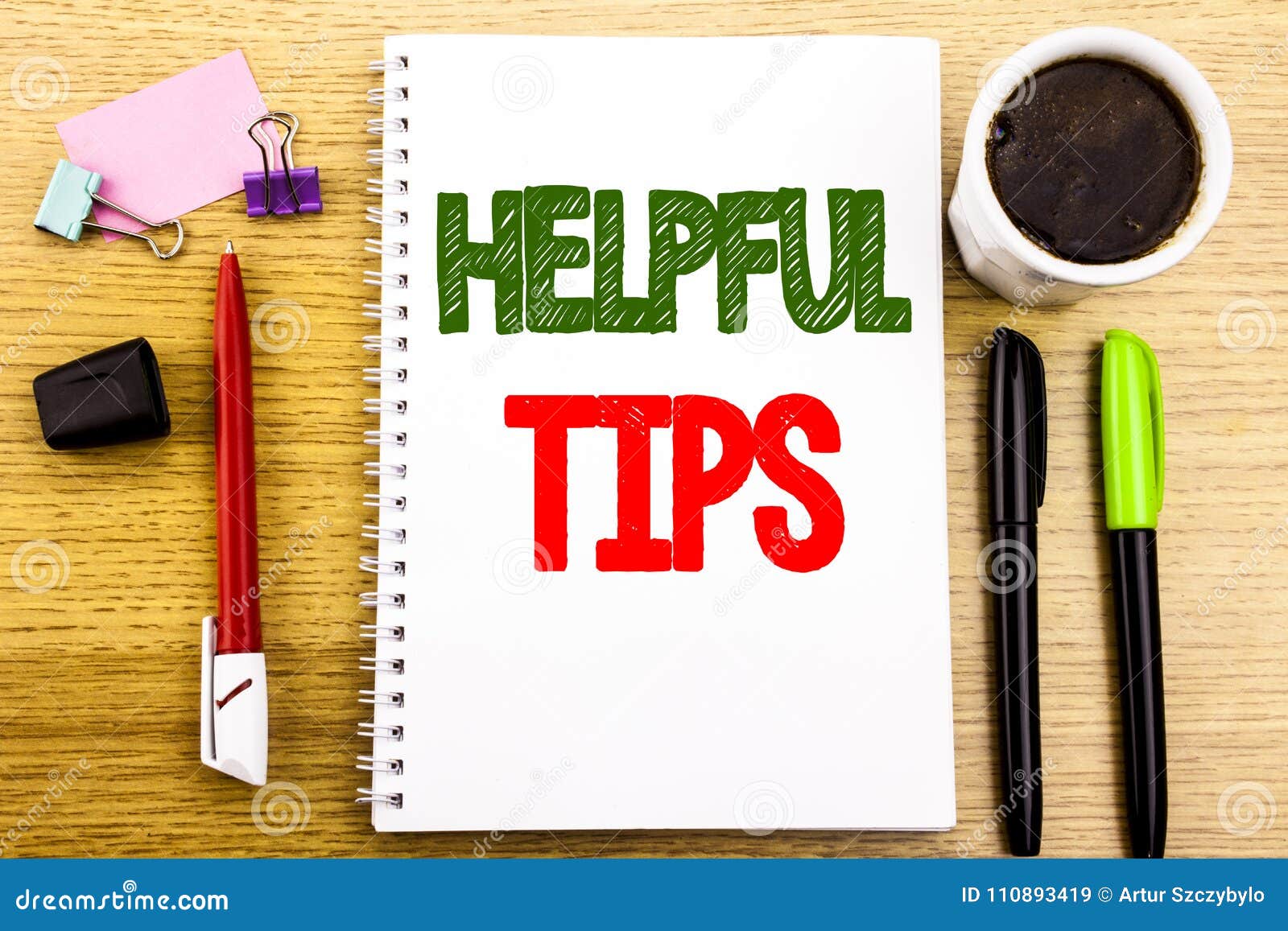 Hand Writing Text Caption Showing Helpful Tips. Business Concept for ...