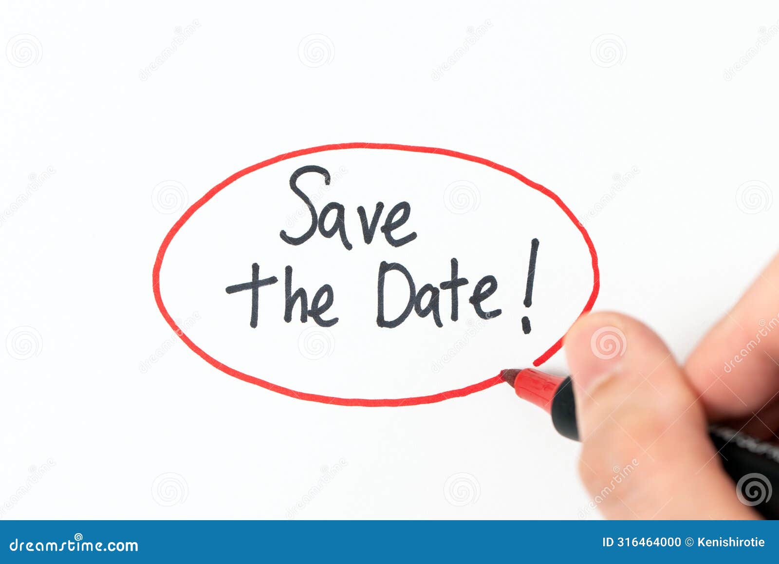 Hand Writing Text Save the Date with Red Marker Pen Stock Photo - Image ...
