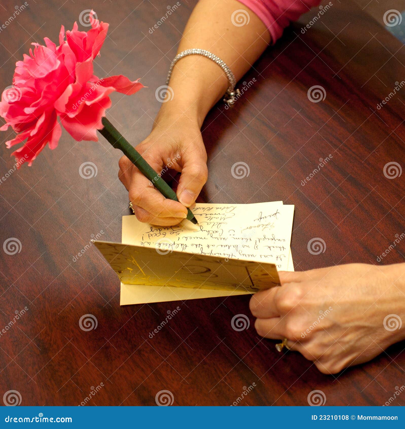 Hand Writing Thank You Note Stock Photo - Image of human, adult: 23210108
