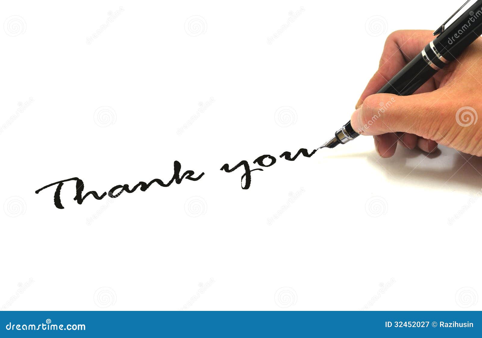 Hand Writing Thank You Royalty Free Stock Photography - Image: 32452027