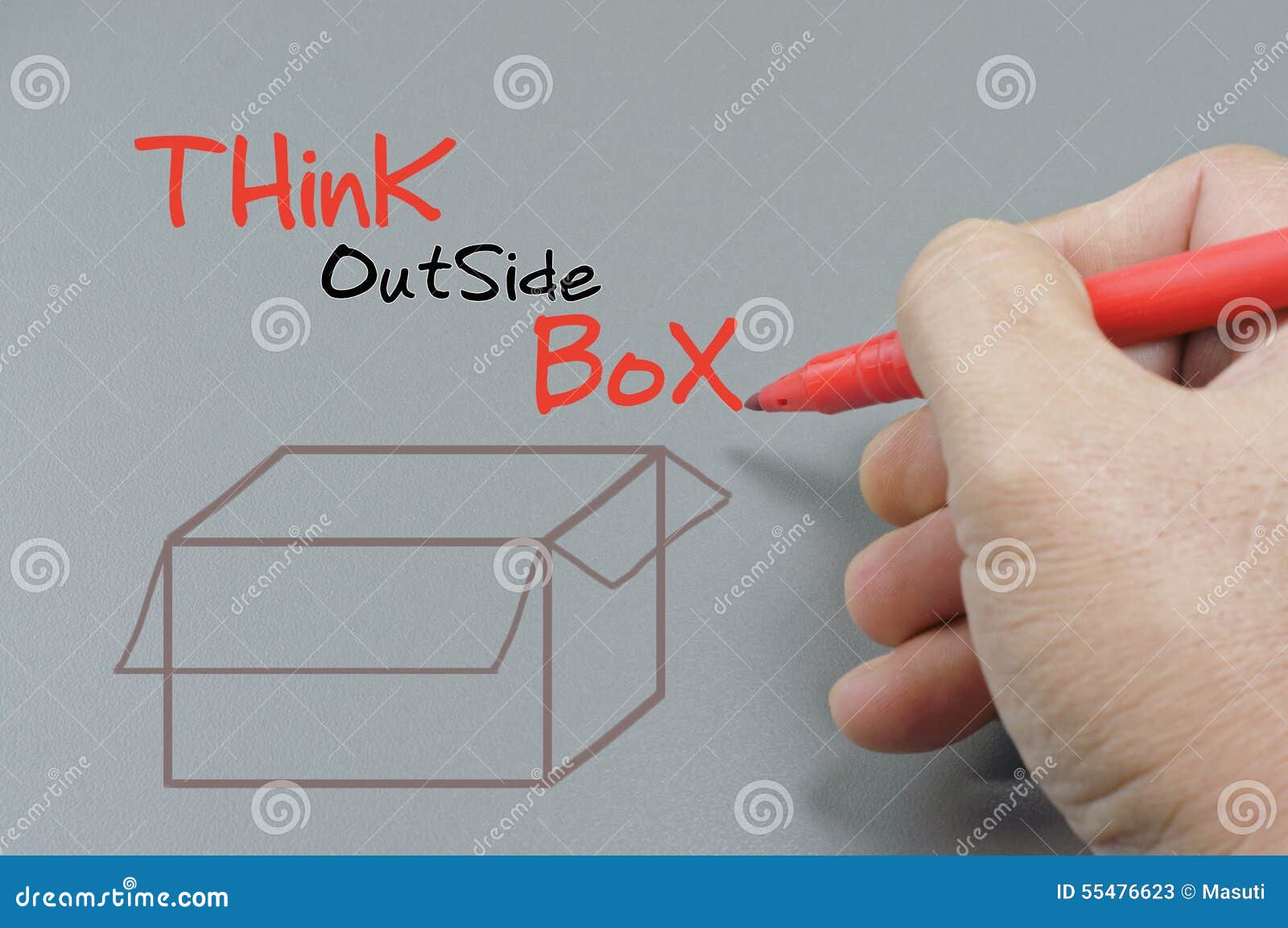 Hand Writing Think Outside Box - Business Concept Stock Image - Image ...