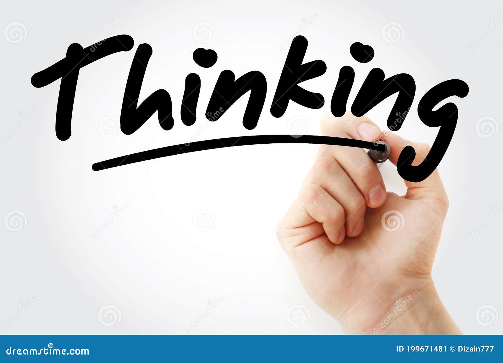Hand Writing Thinking with Marker Stock Image - Image of creativity ...