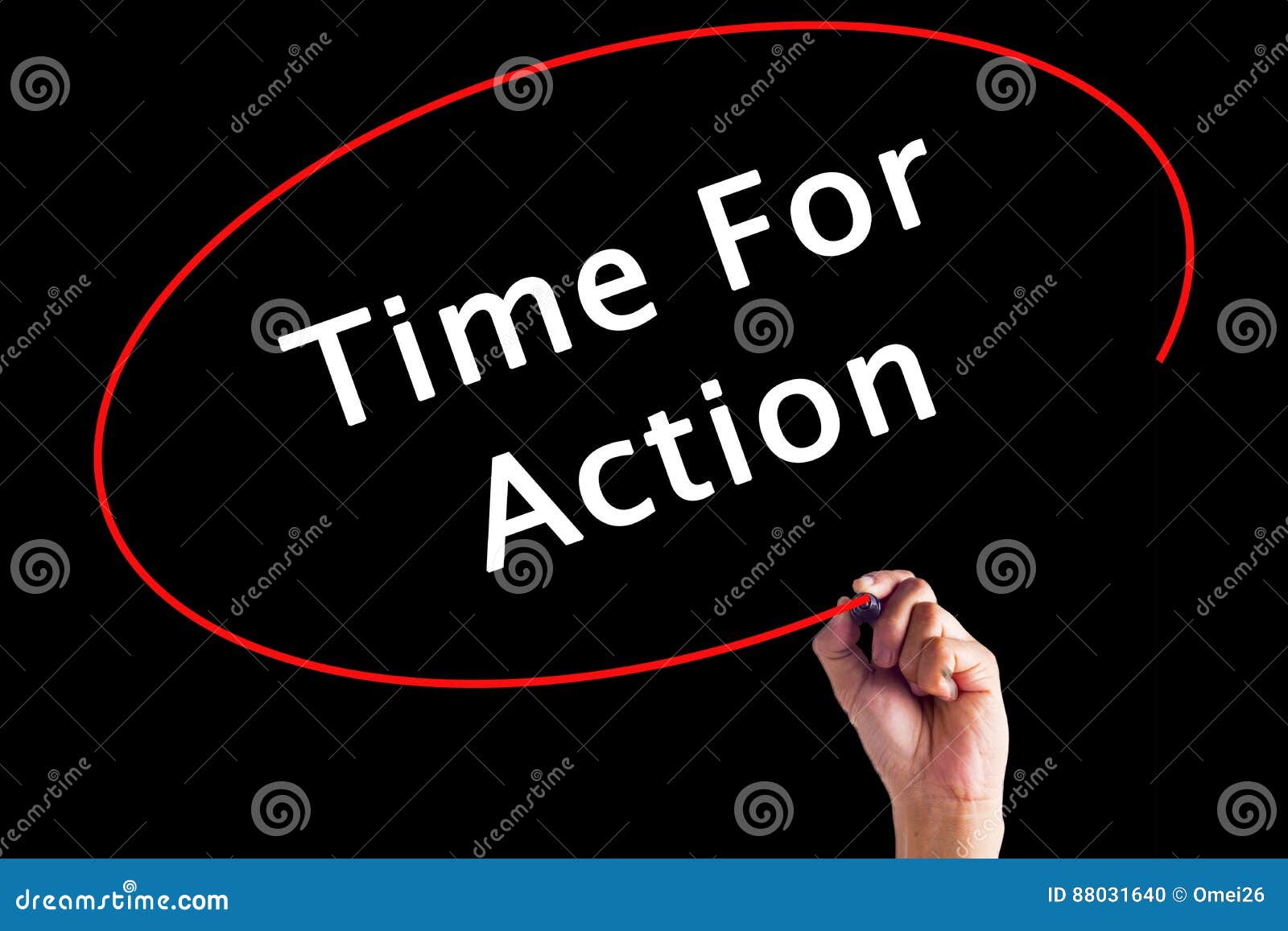 Hand Writing Time for Action Stock Photo - Image of proactive, board ...