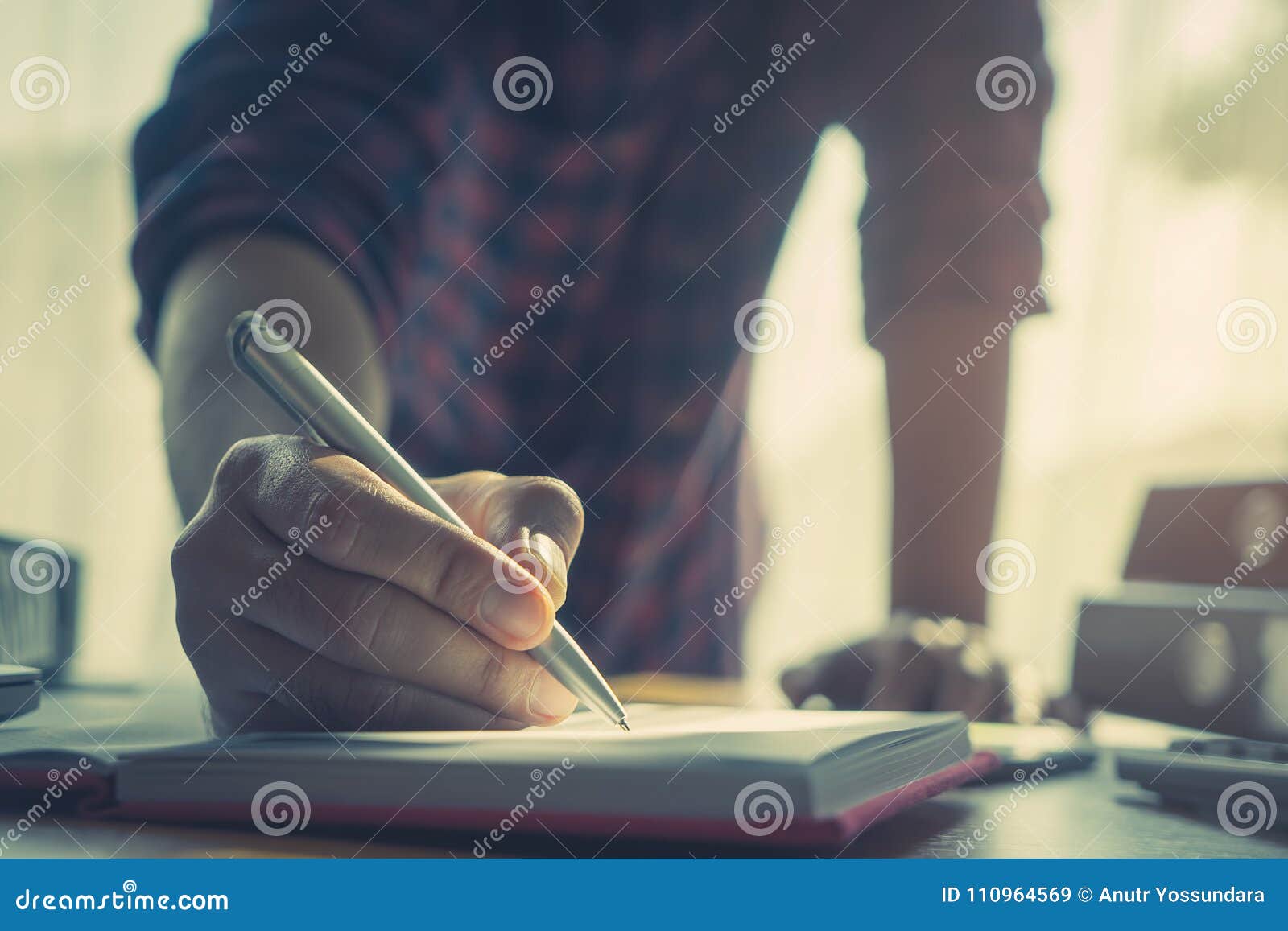 Hand Writing on To Notebook on Office Desk Stock Image - Image of table ...