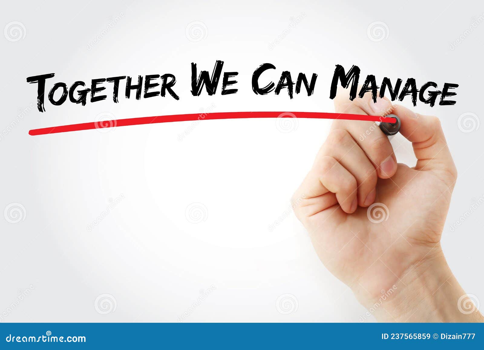 Hand Writing Together we Can Manage with Marker, Concept Background ...