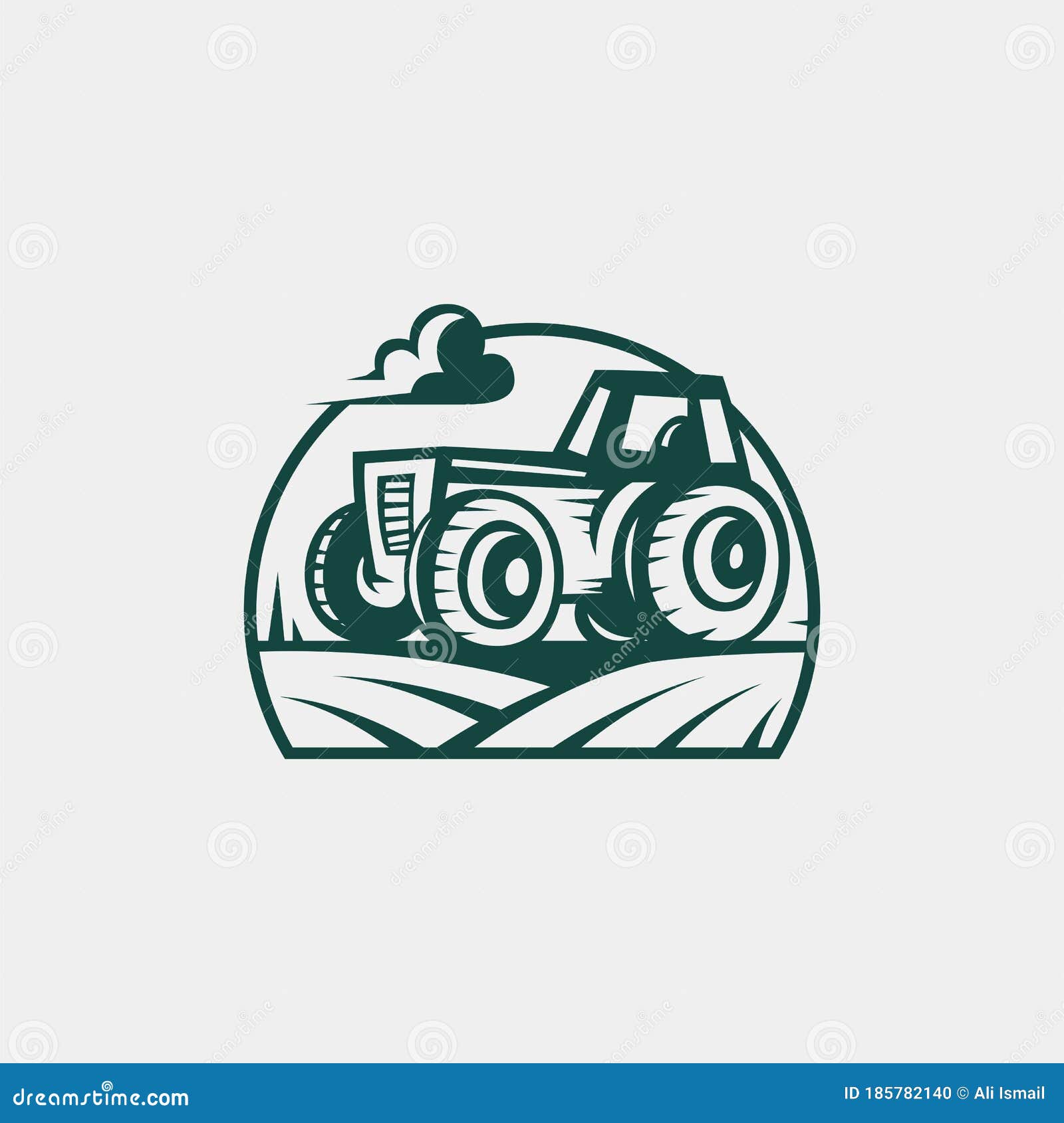 Hand Writing Tractor Farm Vintage Logo Stock Vector - Illustration of ...