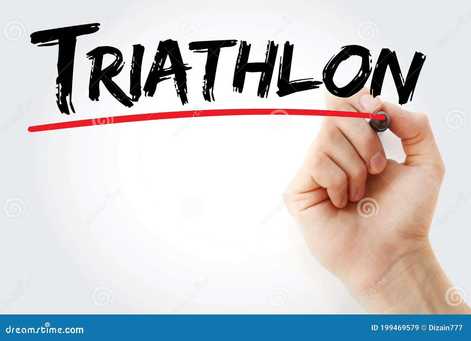 Hand Writing Triathlon with Marker Stock Image - Image of competing ...