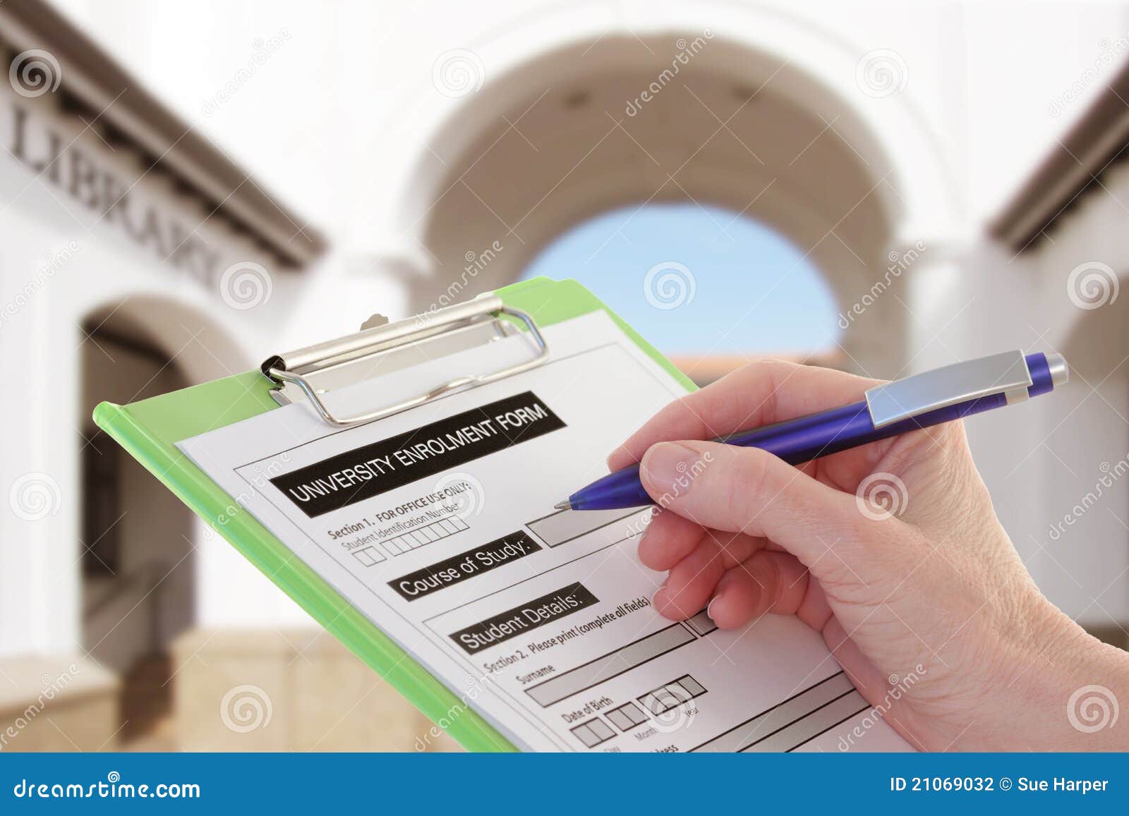 Hand Writing on a University Application Form Stock Photo - Image of ...