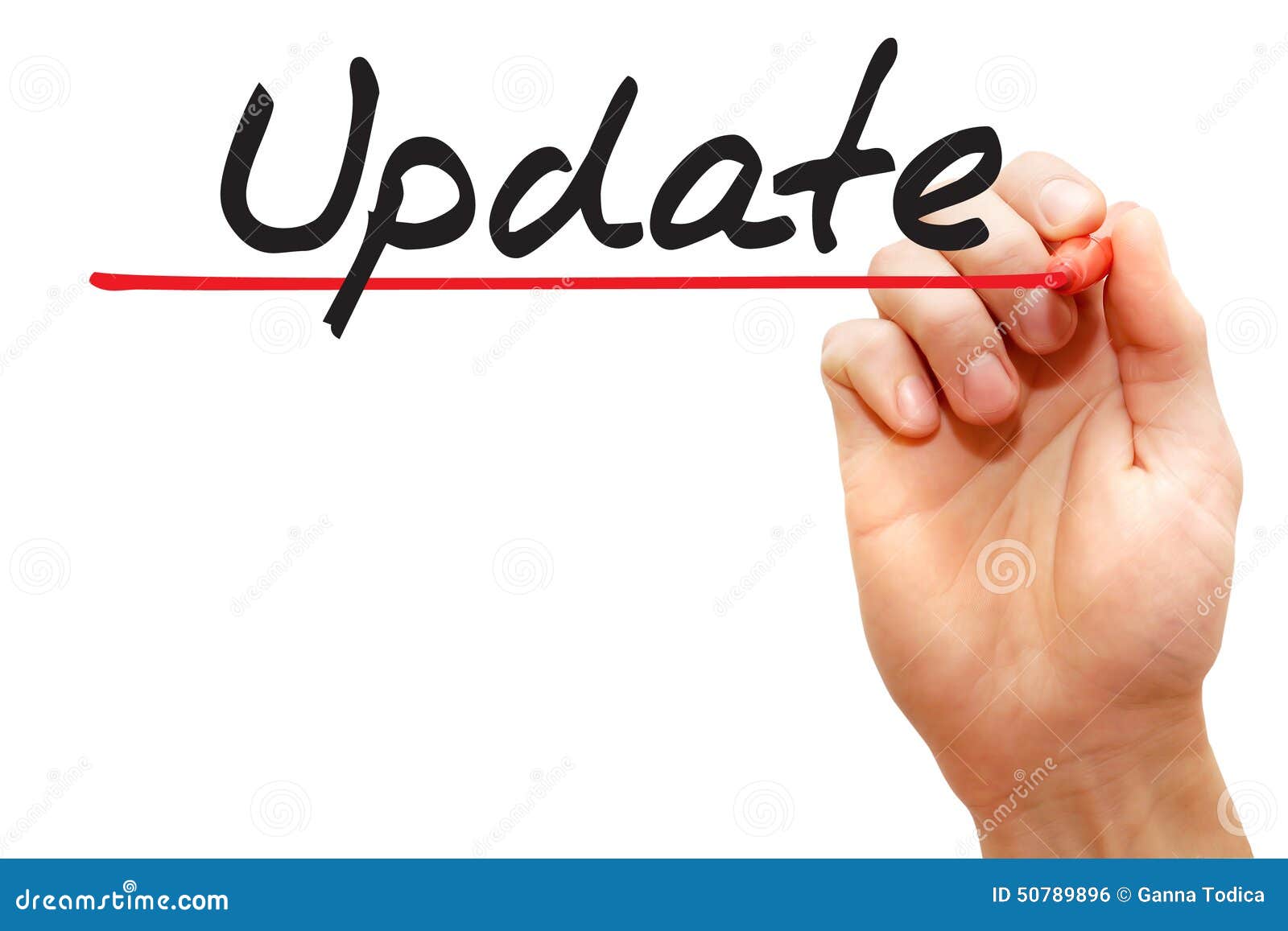Hand Writing Update, Business Concept Stock Photo - Image of progress ...