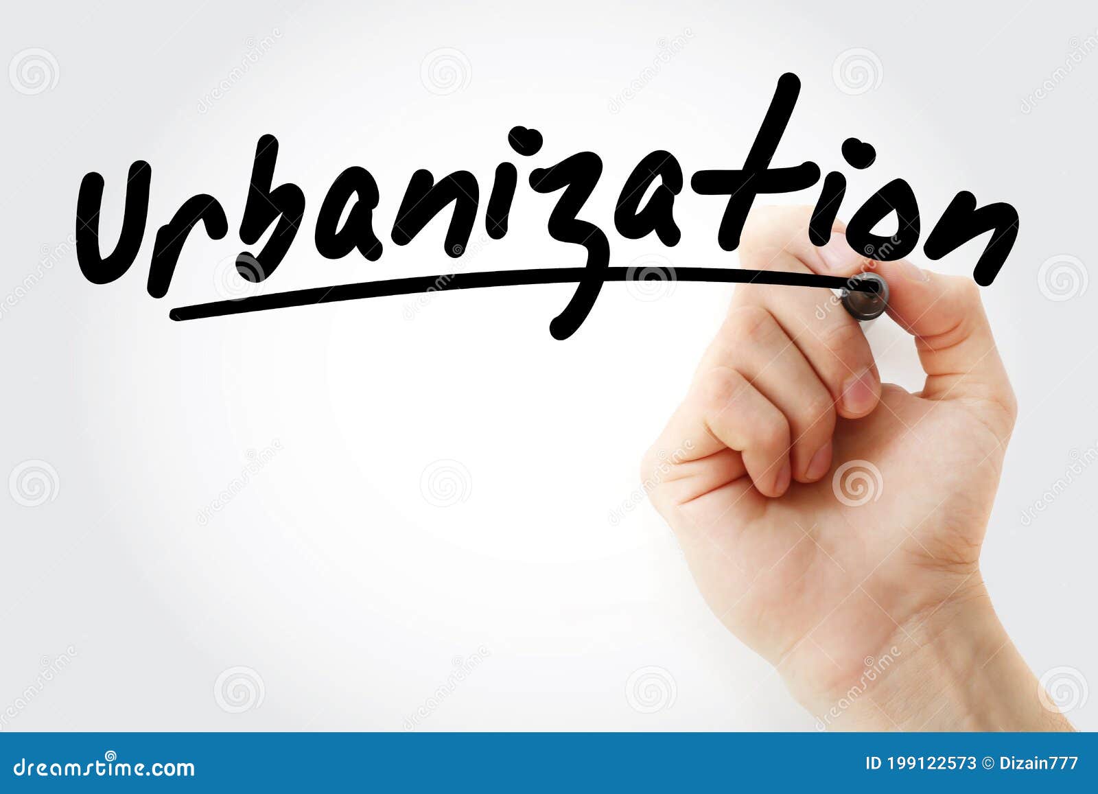 Hand Writing Urbanization with Marker Stock Image - Image of business ...