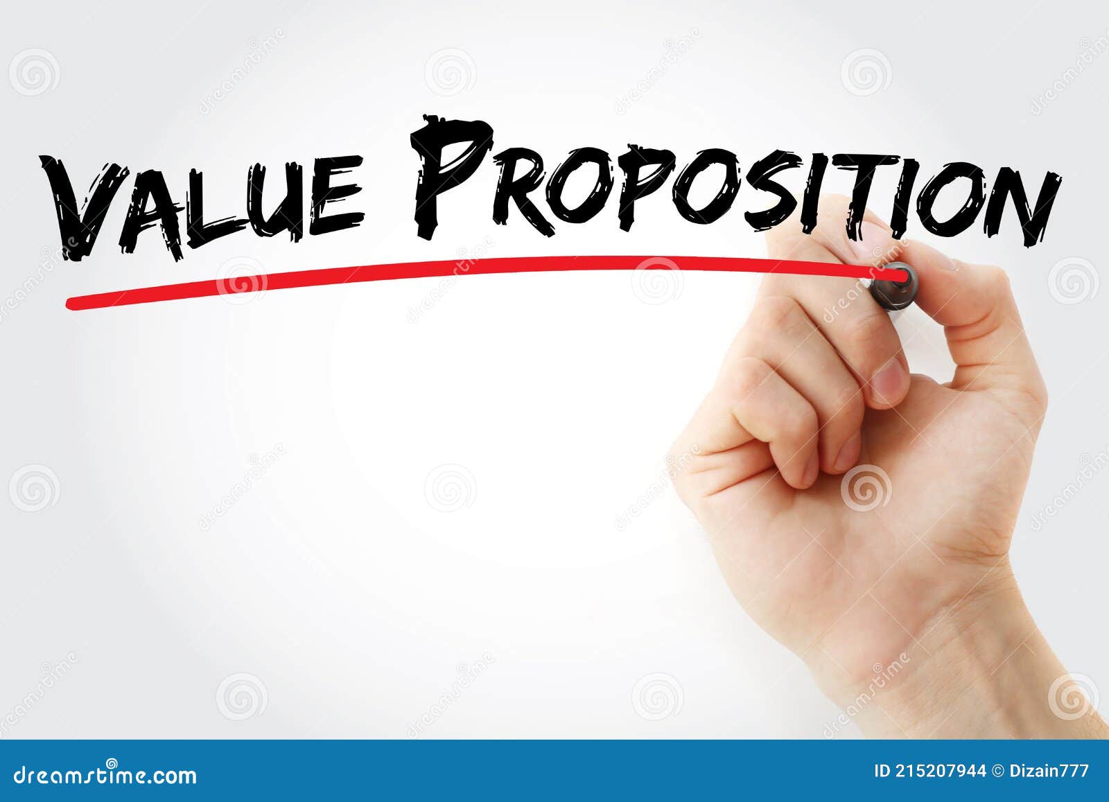 Hand Writing Value Proposition with Marker, Concept Background Stock ...