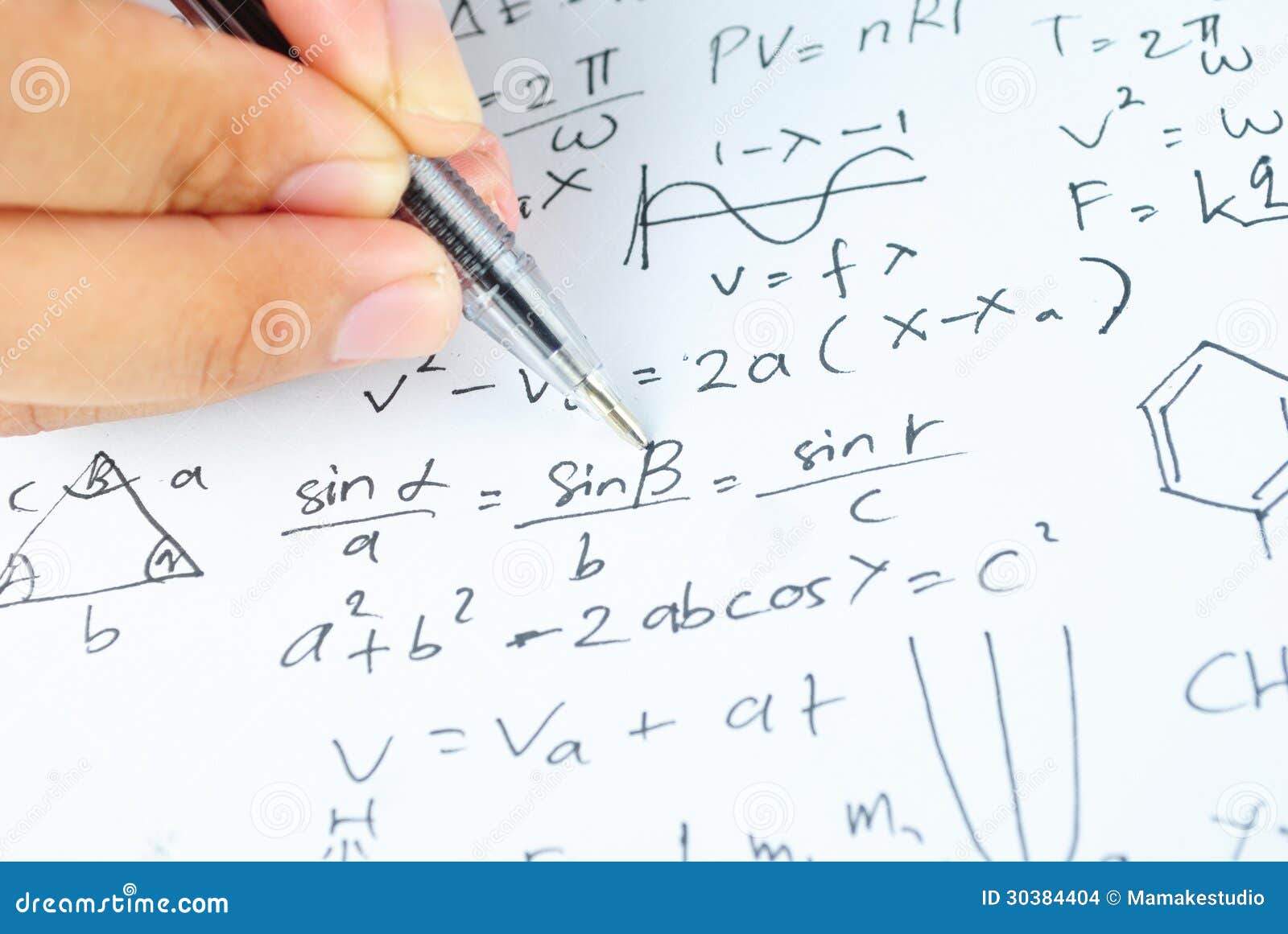 Hand Writing Various High School Maths and Science Stock Photo - Image ...