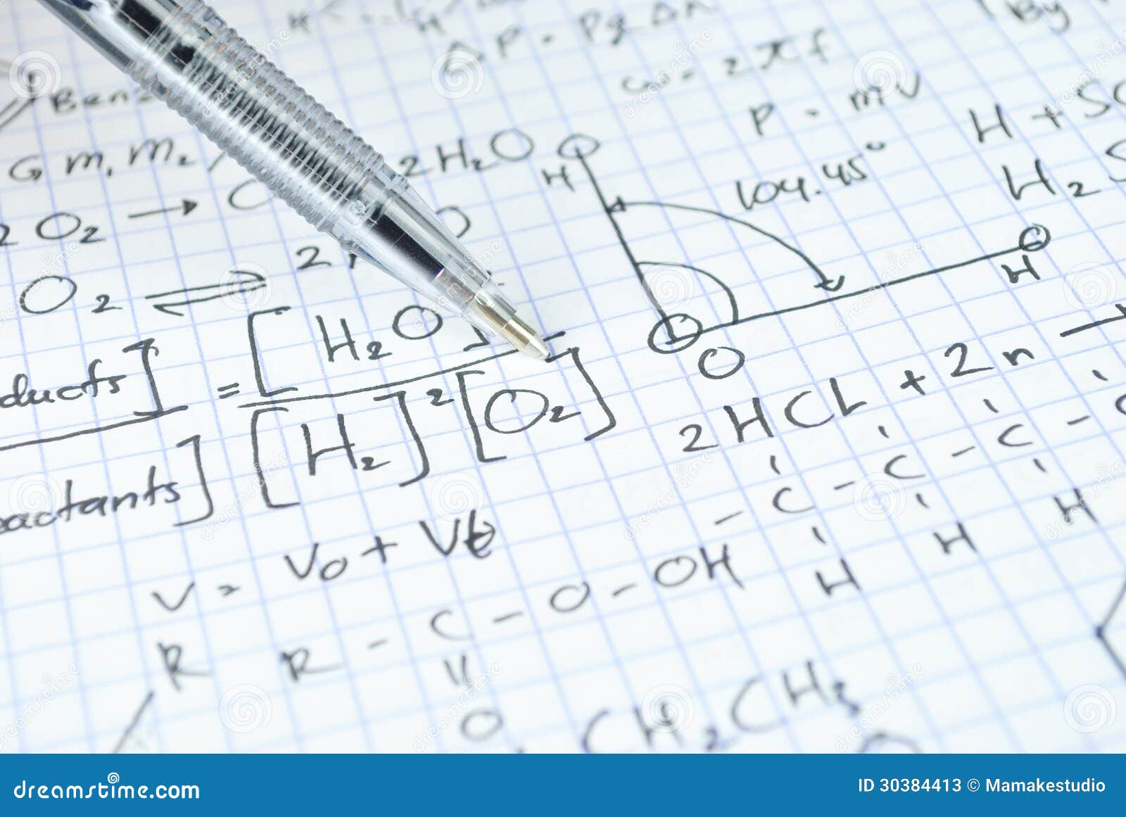 Hand Writing Various High School Maths and Science Stock Image - Image ...