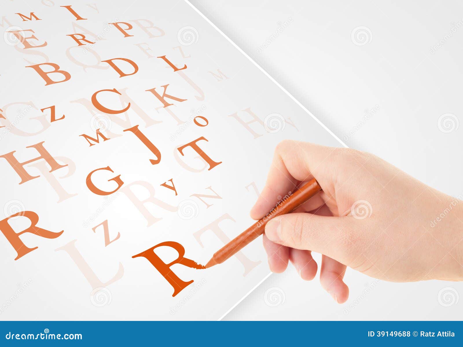 Hand Writing Various Letters Stock Photo - Image of alphabet ...