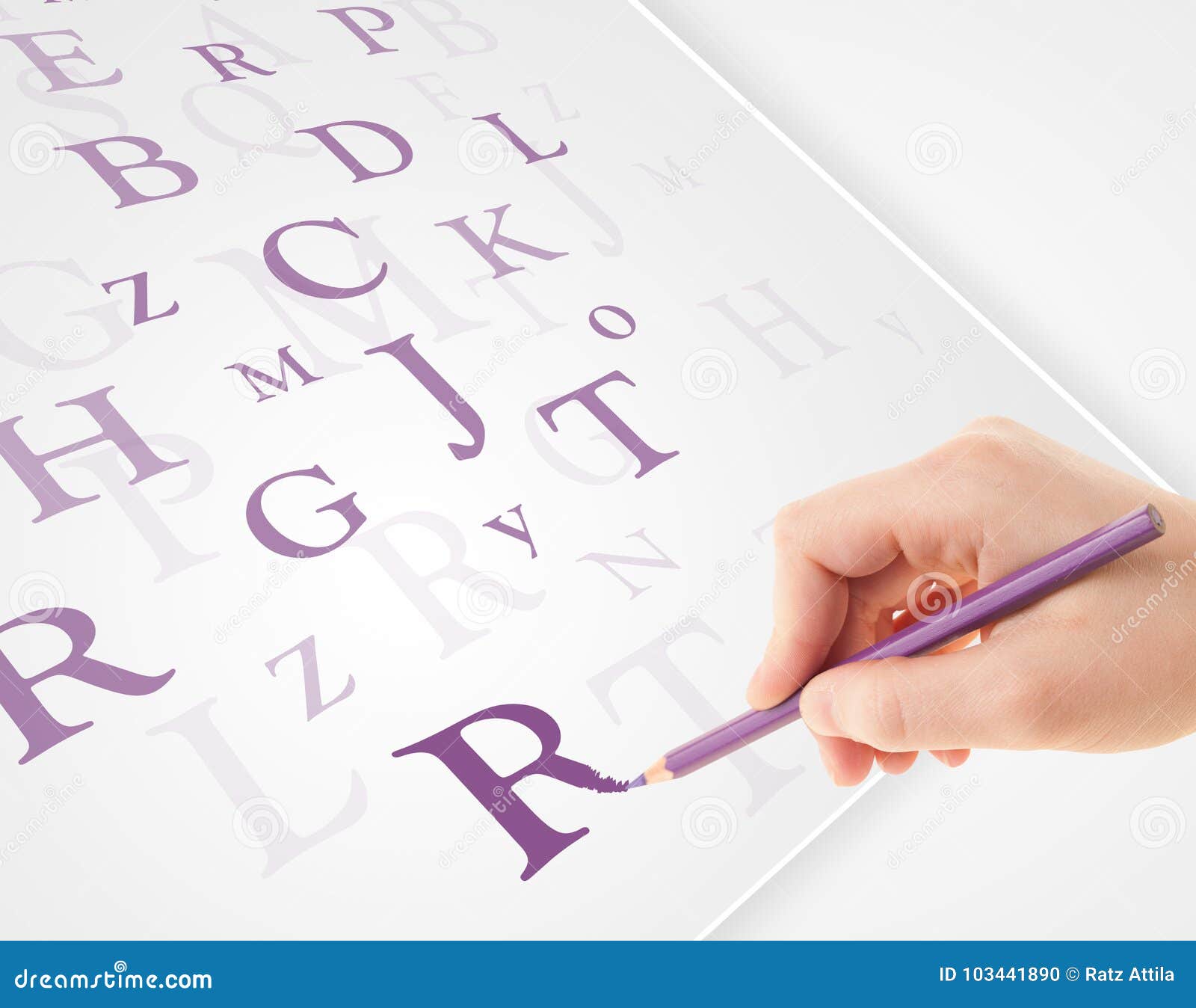 Hand Writing Various Letters on White Plain Paper Stock Photo - Image ...