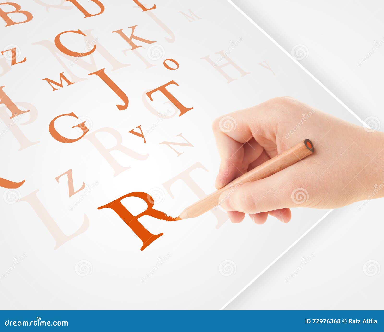 Hand Writing Various Letters on White Plain Paper Stock Photo - Image ...