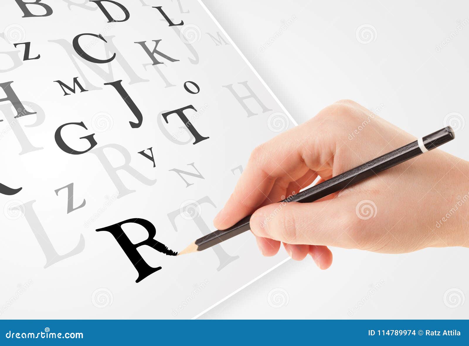 Hand Writing Various Letters on White Plain Paper Stock Photo - Image ...