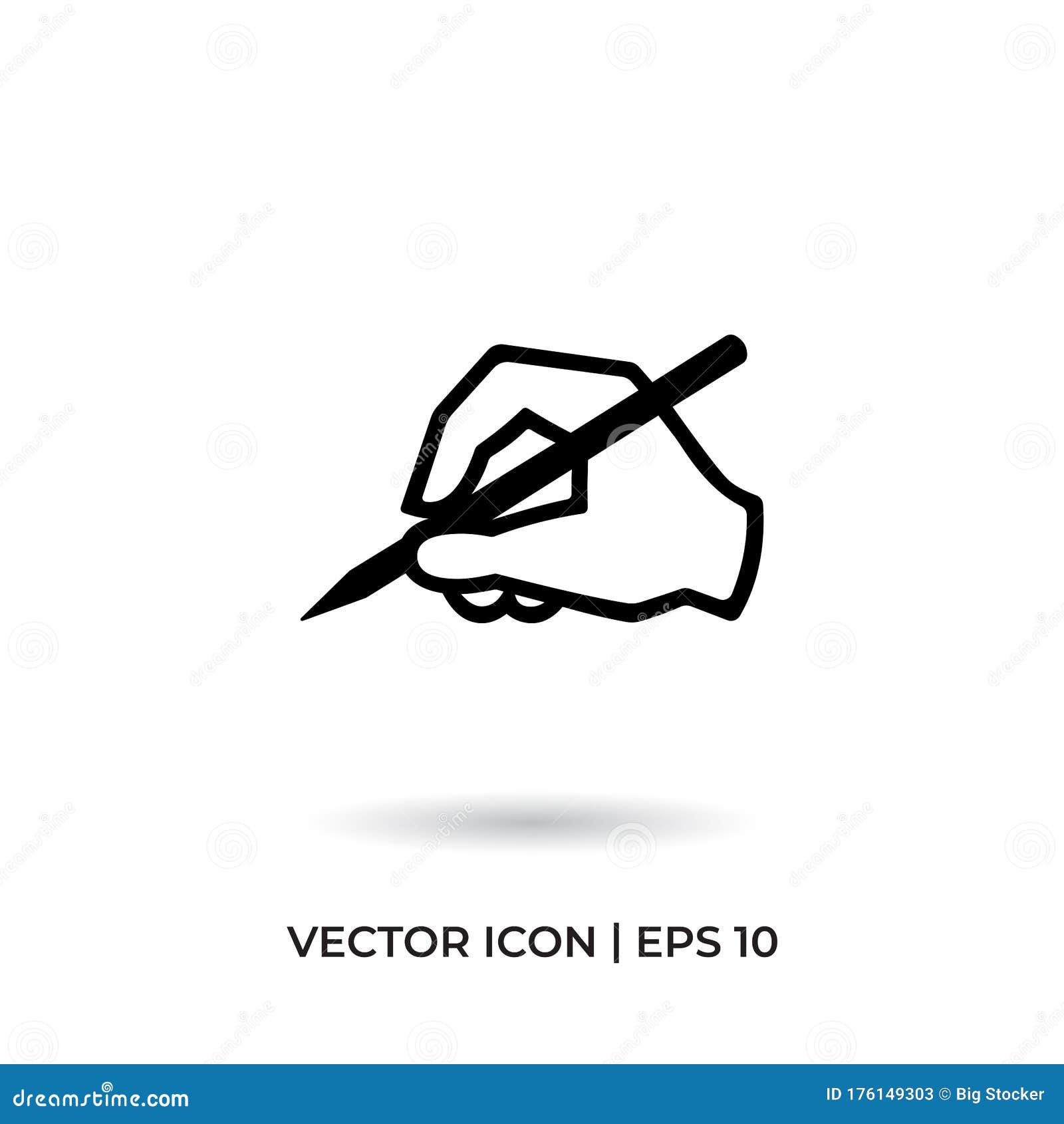Hand Writing Vector Icon in Modern Design Style for Web Site and Mobile ...