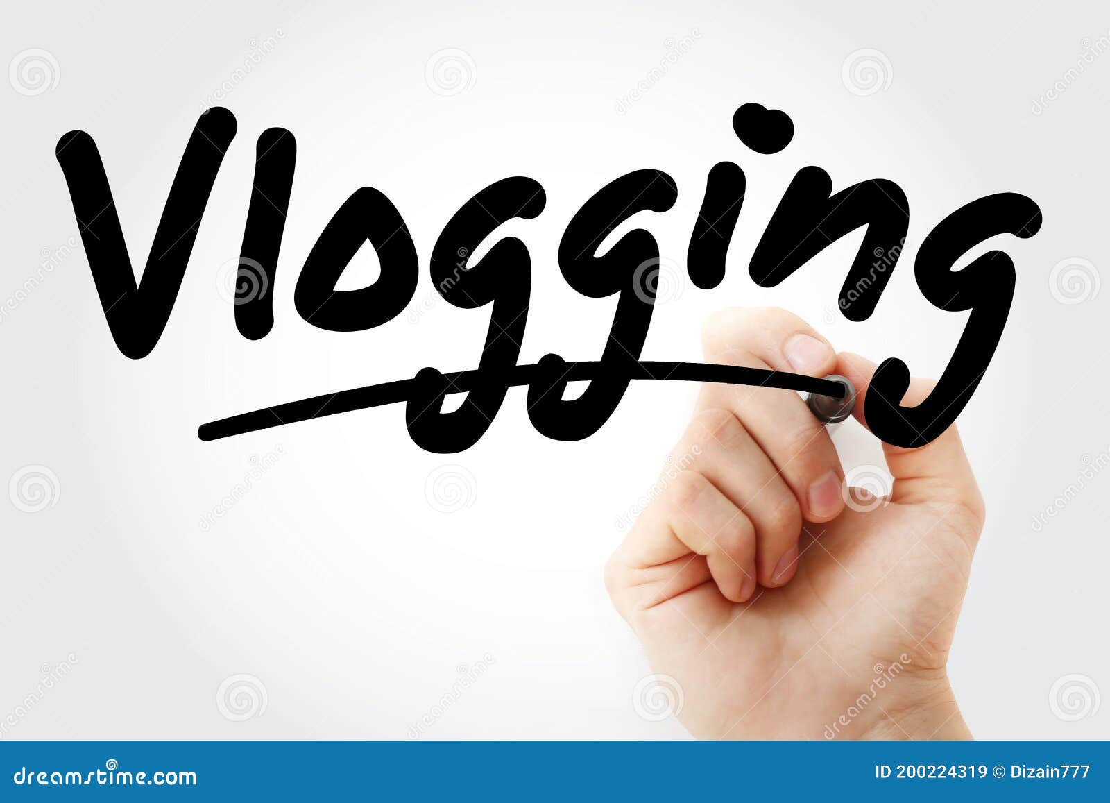 Hand Writing Vlogging Text with Marker Stock Image - Image of ...