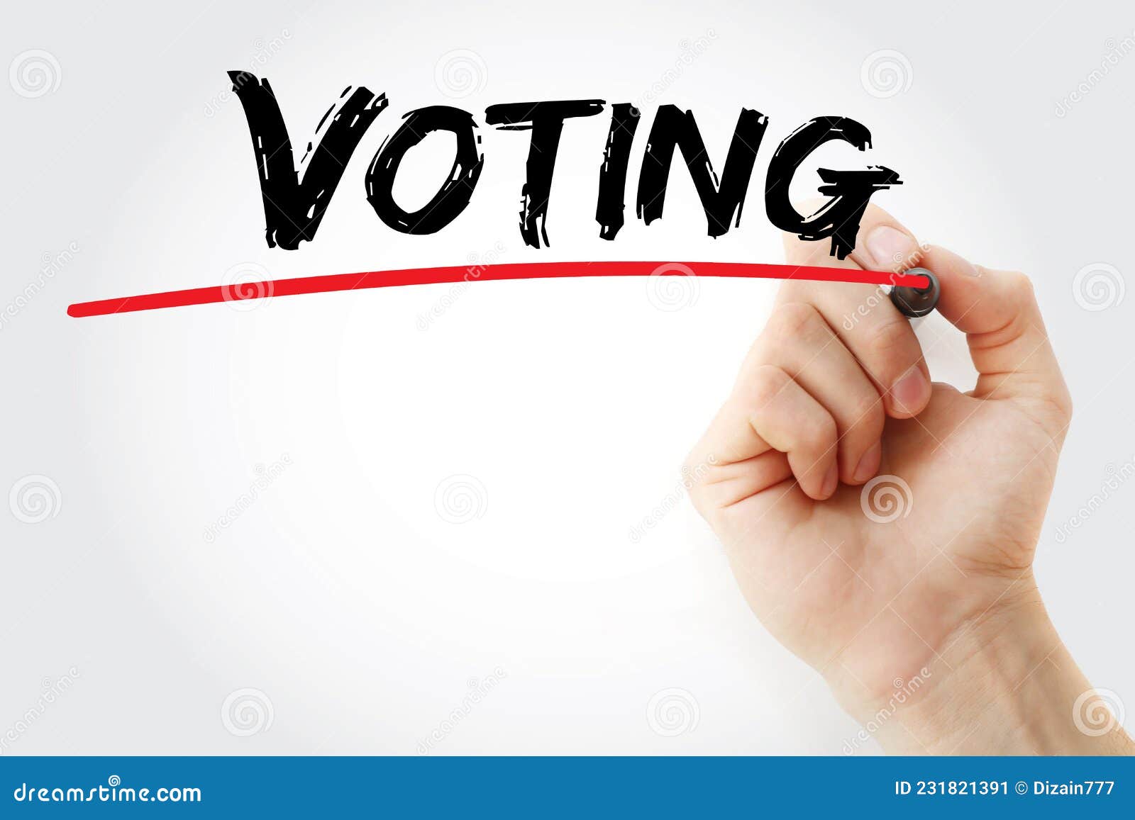 Hand Writing Voting with Marker Stock Image - Image of meeting, board ...
