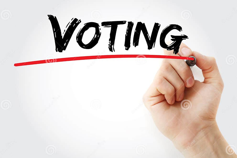 Hand Writing Voting with Marker Stock Image - Image of meeting, board ...