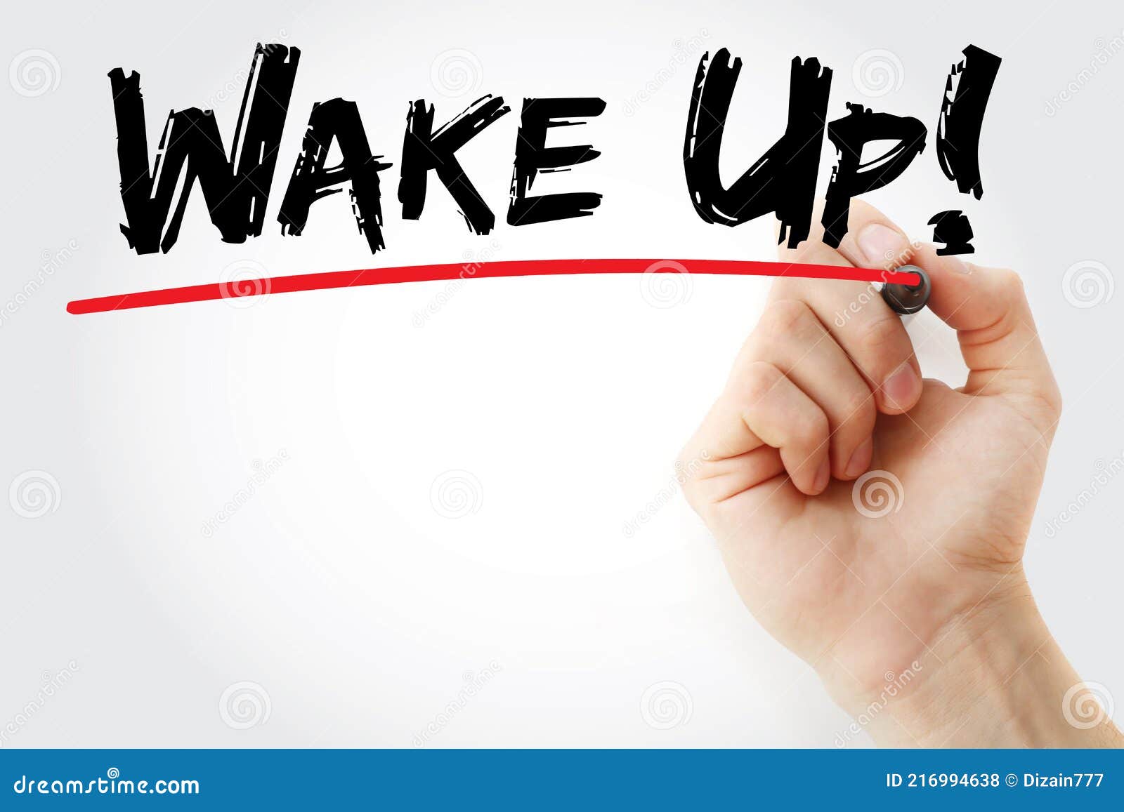 Hand Writing Wake Up! with Marker, Business Concept Stock Photo - Image ...