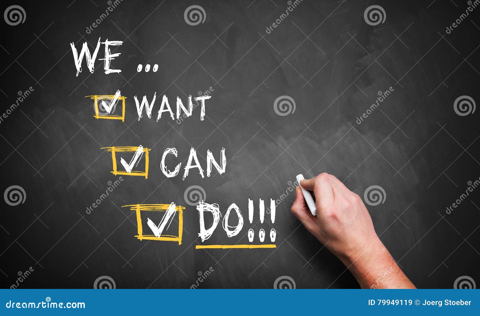 Hand is Writing we Want, we Can, we Do Stock Image - Image of ...