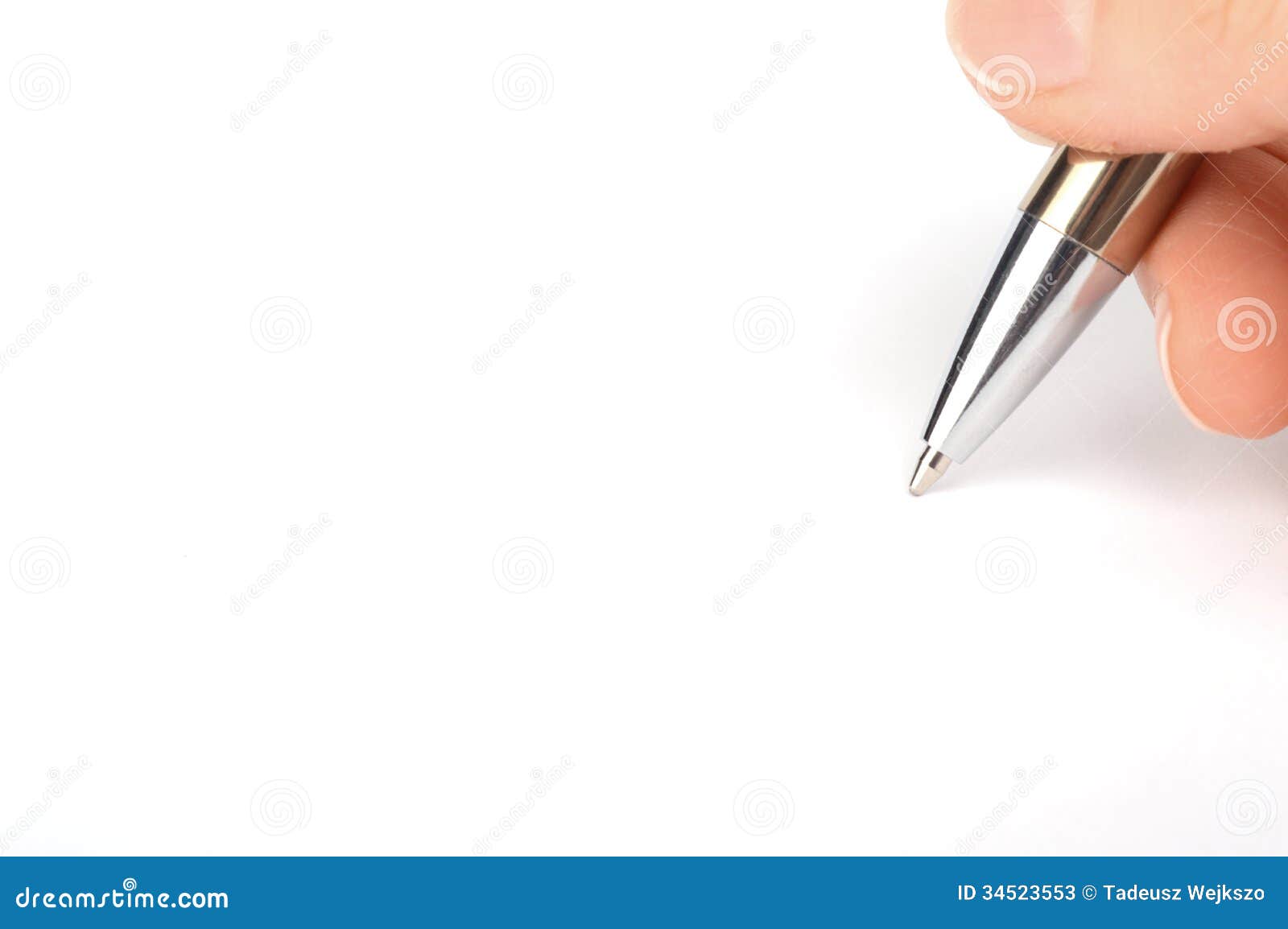 Hand Writing on White Paper Stock Image - Image of hand, textspace ...