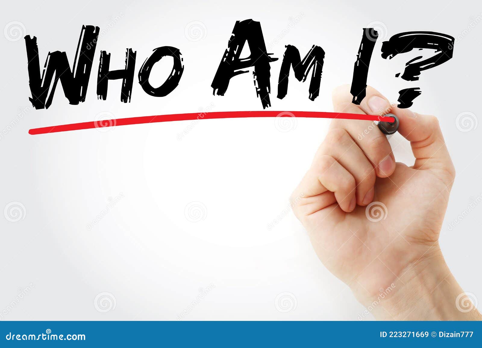 Hand Writing Who am I? with Marker, Concept Background Stock Image ...