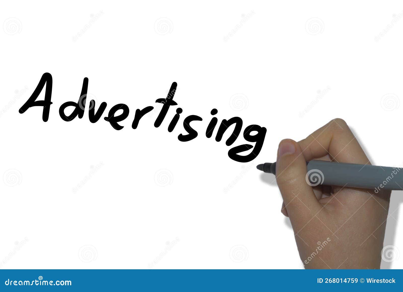 Hand Writing Word Advertising with a Pen Stock Image - Image of ...