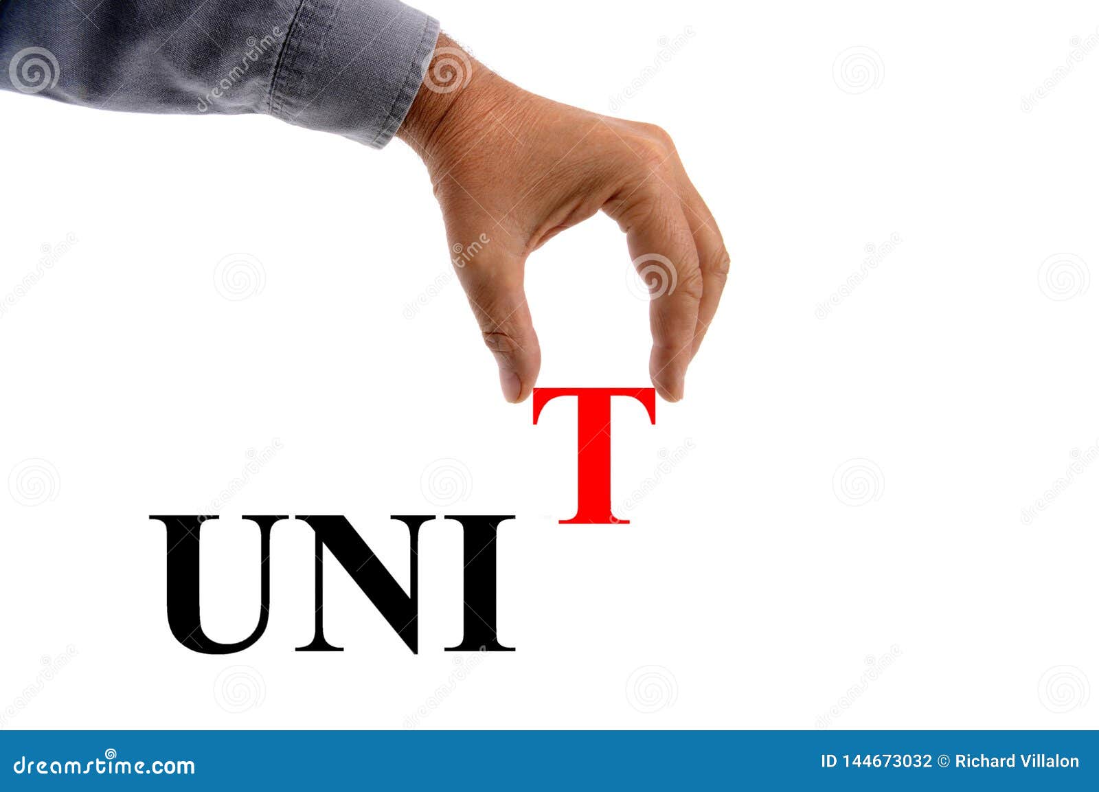 Word Unity In Chalk On Sidewalk With Hearts And Handprints Stock ...