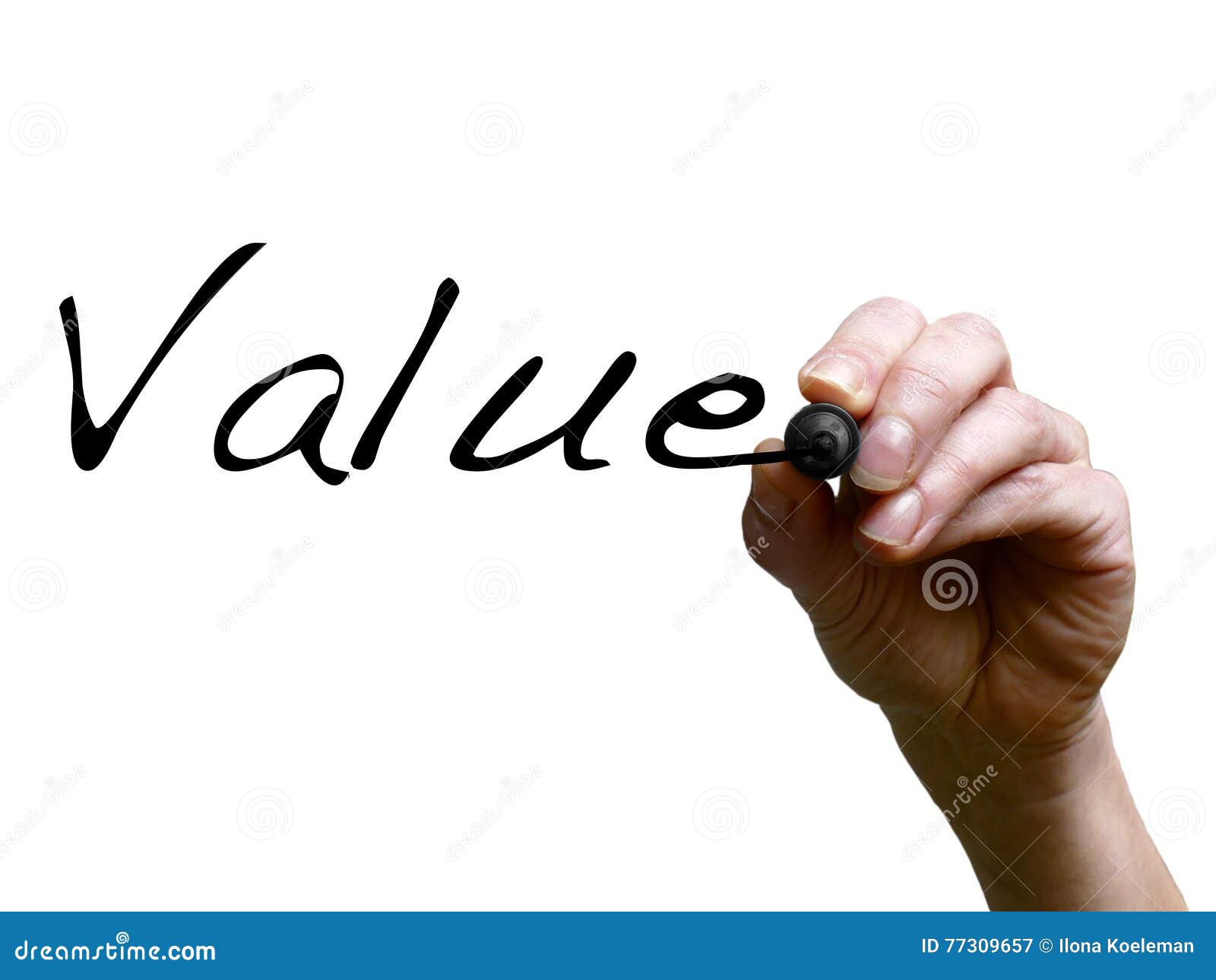 Hand Writing Word Value with Black Marker Stock Image - Image of draw ...