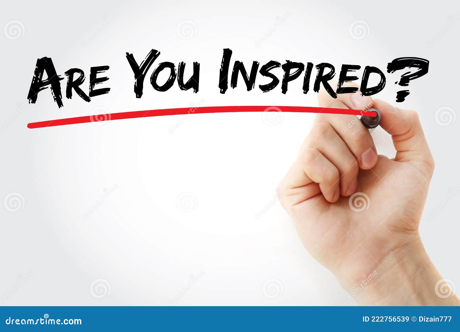 Hand Writing are You Inspired? with Marker, Concept Background Stock ...
