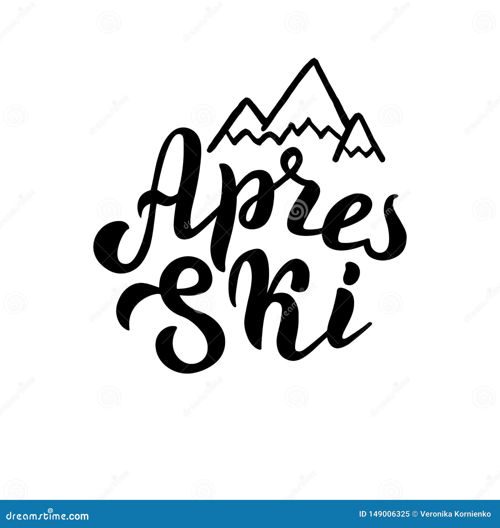 Apres Ski Typography Logo Set. Mountain Resort Banner, Poster. Apres ...