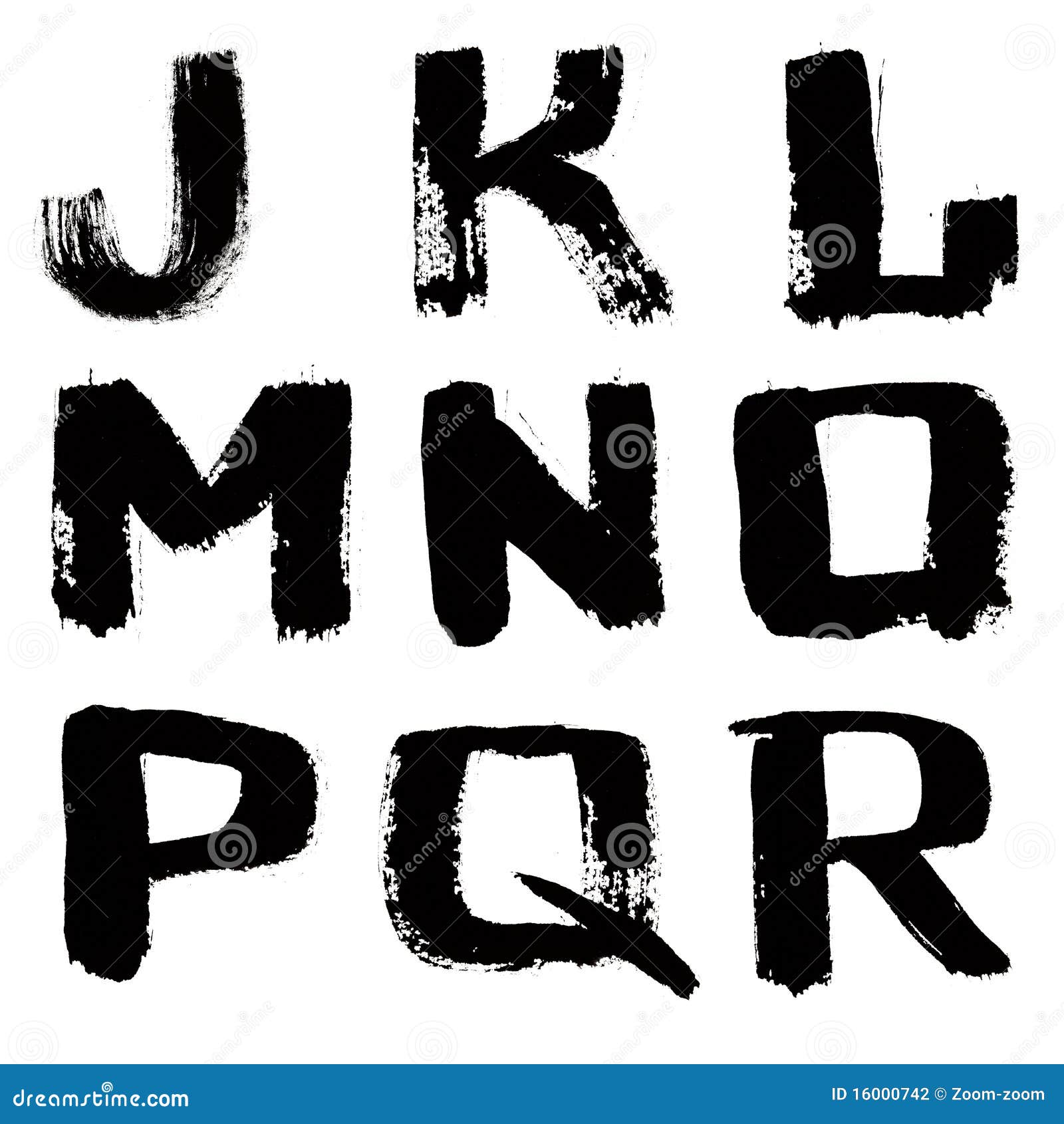 Hand Written Black Ink Alphabet Stock Illustration - Illustration of ...