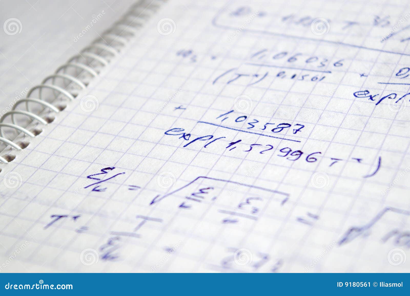 Hand written calculations stock image. Image of arithmetic - 9180561