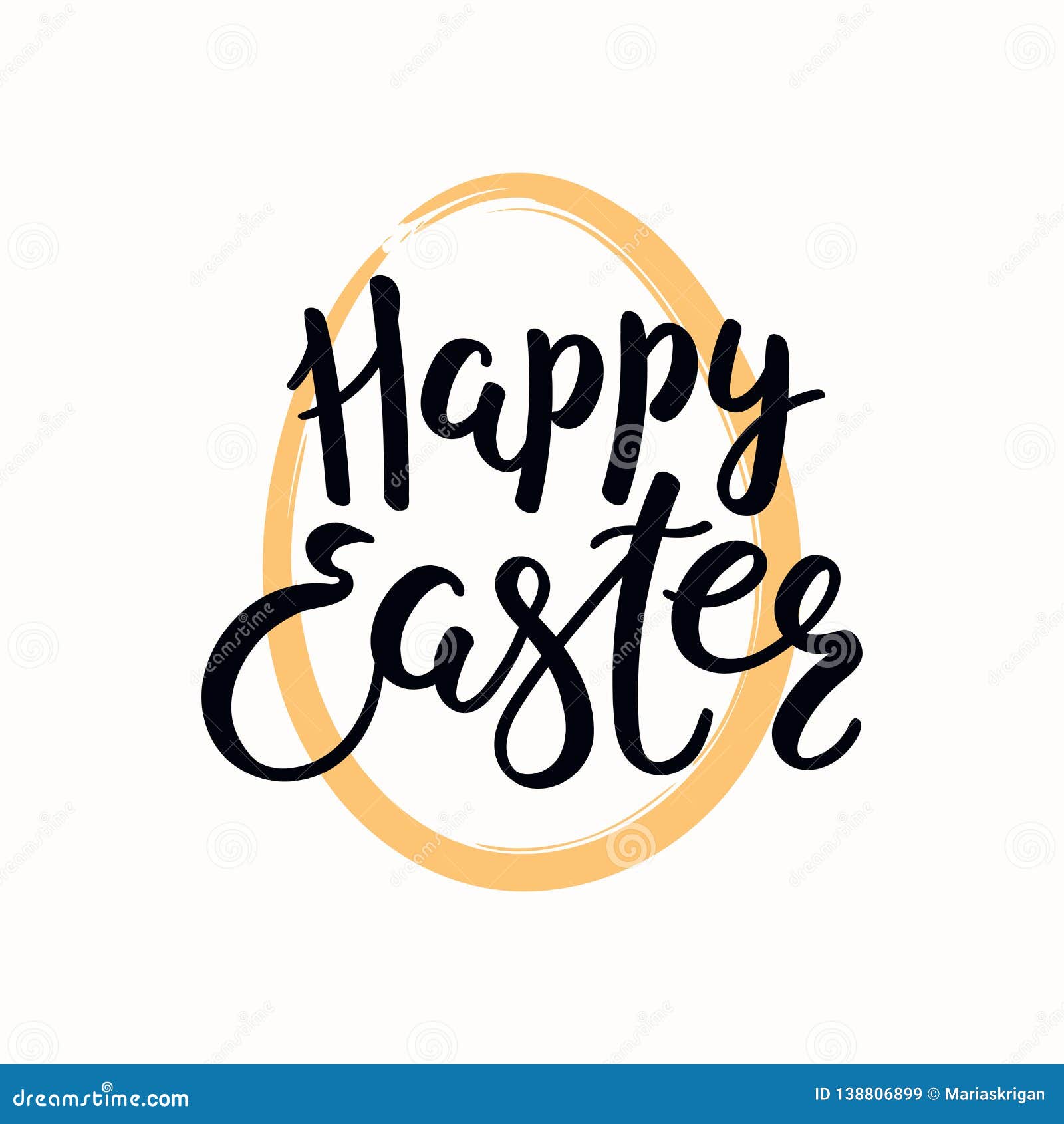 Happy Easter Lettering Quote Stock Vector Illustration Of Black