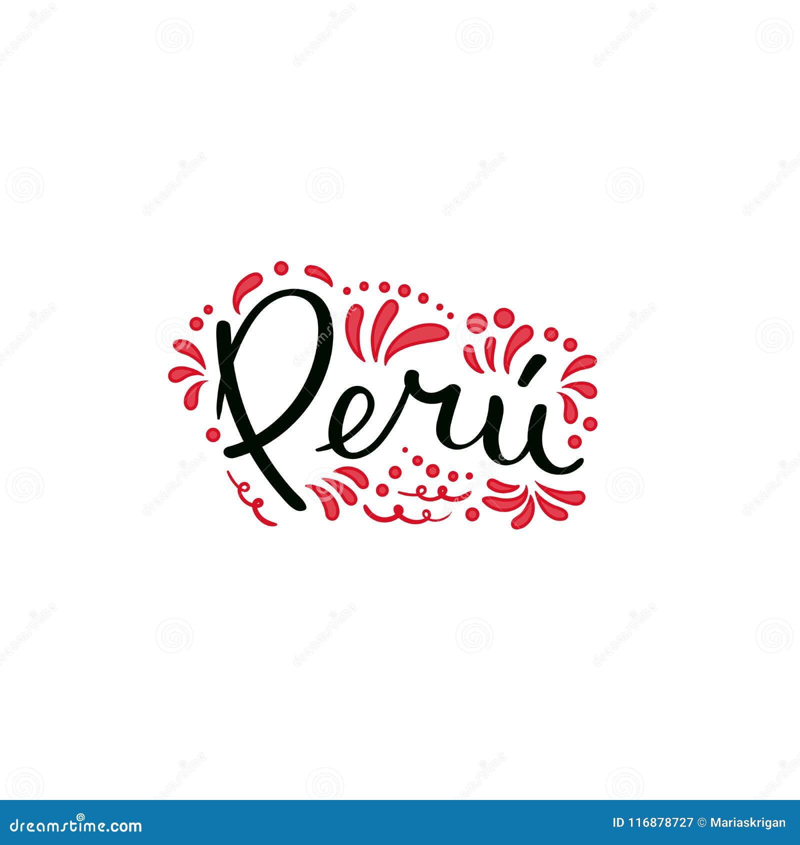 Peru Calligraphic Lettering Quote Stock Vector - Illustration of label ...