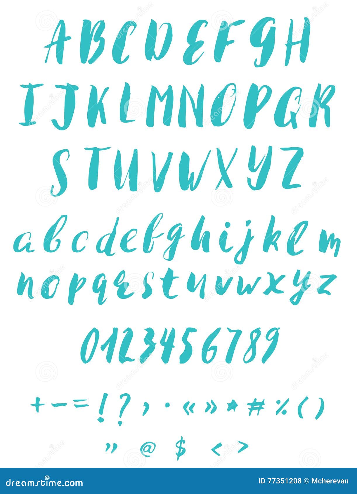 Hand Written Calligraphy Alphabet Stock Illustration - Illustration of ...