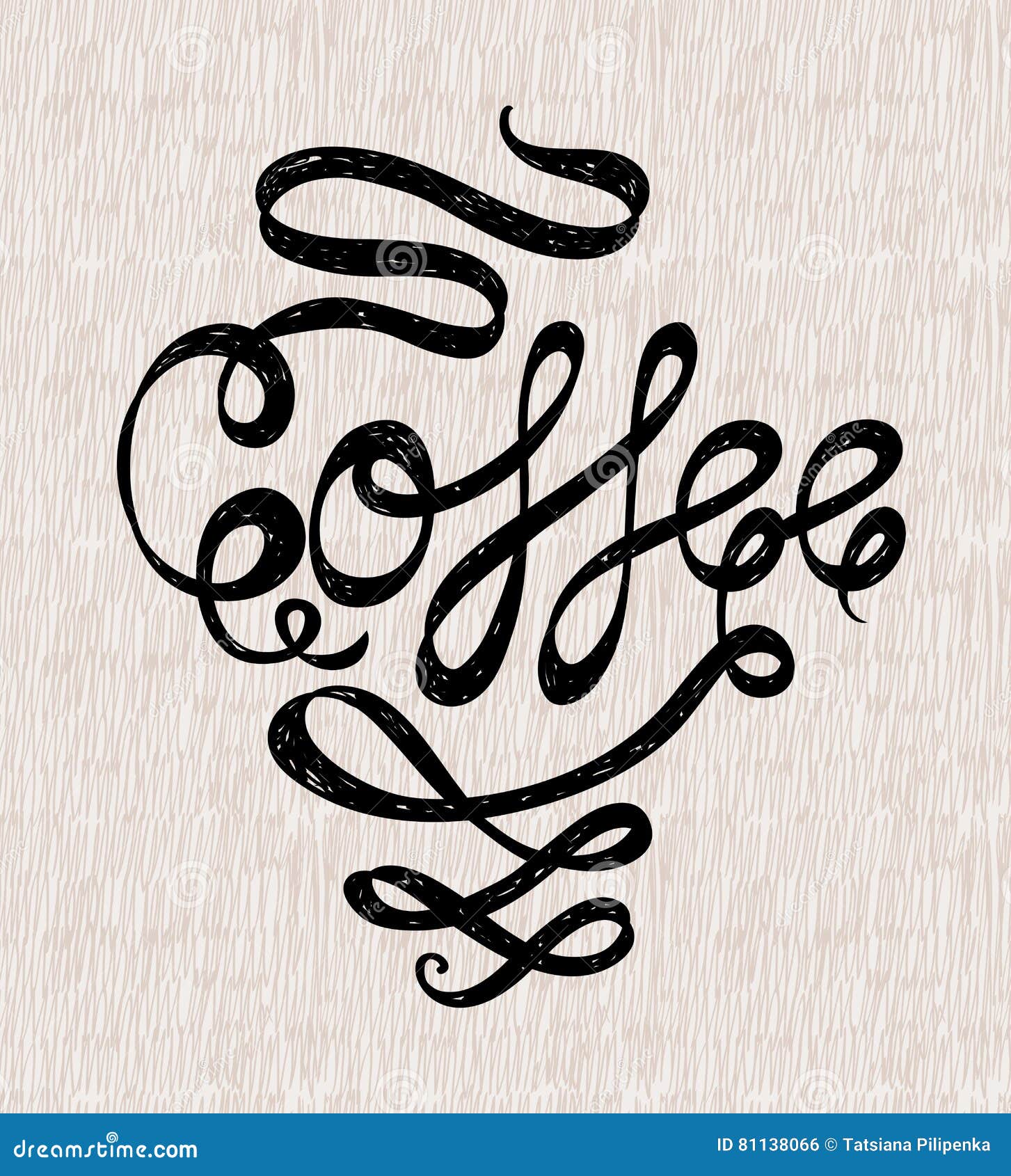 Hand written Coffee stock vector. Illustration of hipster - 81138066