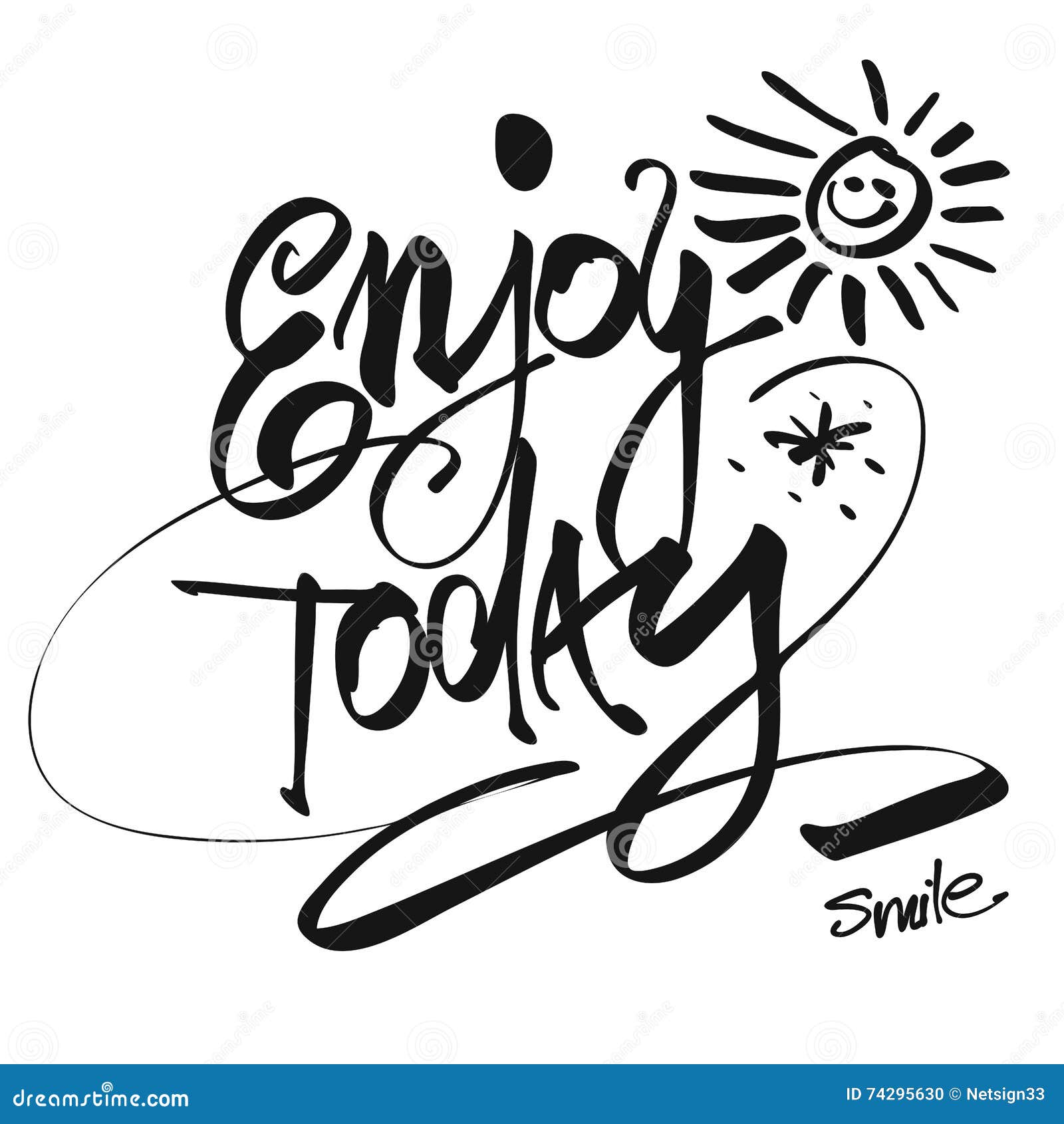 Hand Written Enjoy Today, Vector Design Stock Illustration ...