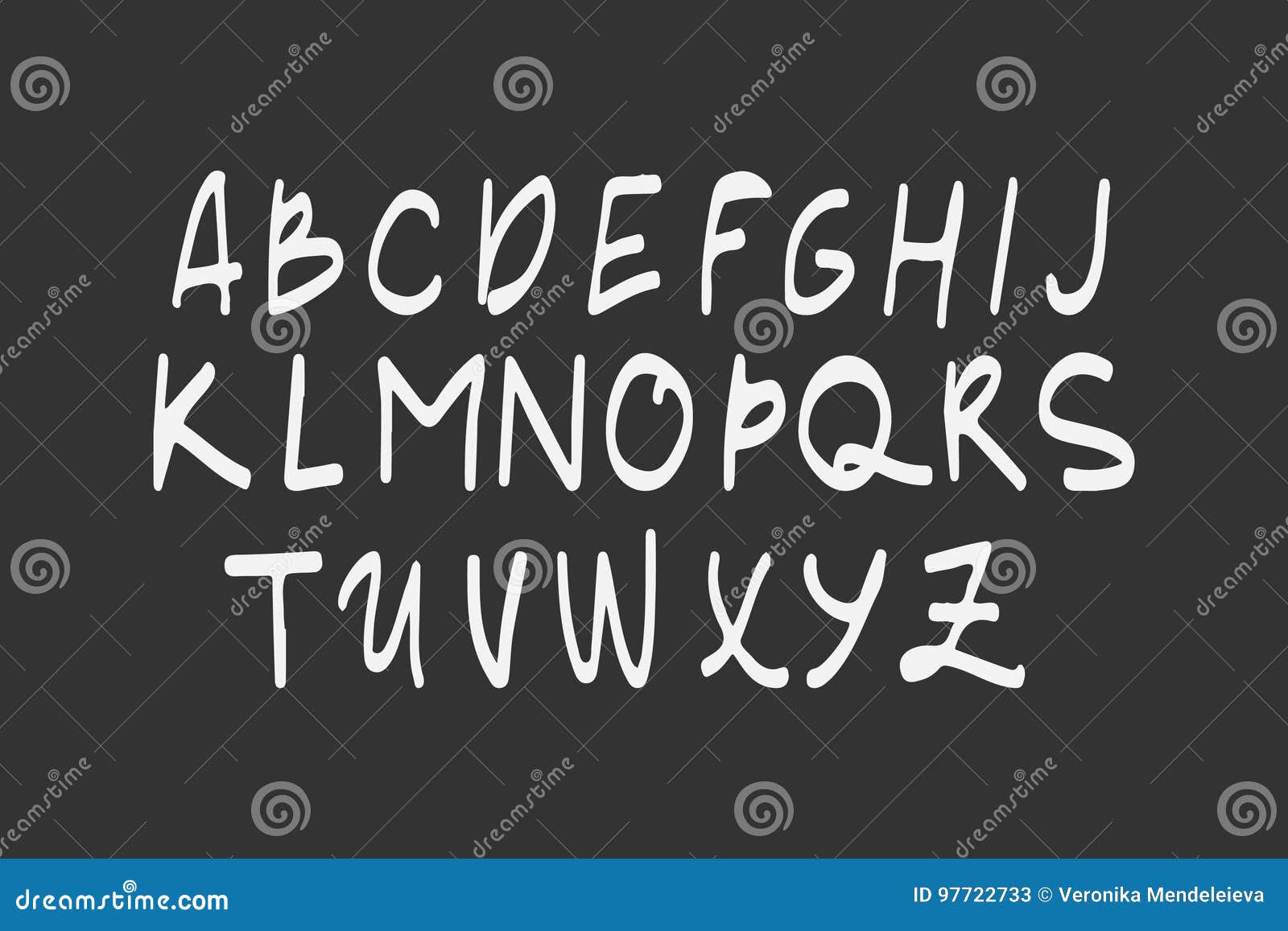 Hand Written Font. Modern Hand Lettering Style. Full Version Stock ...