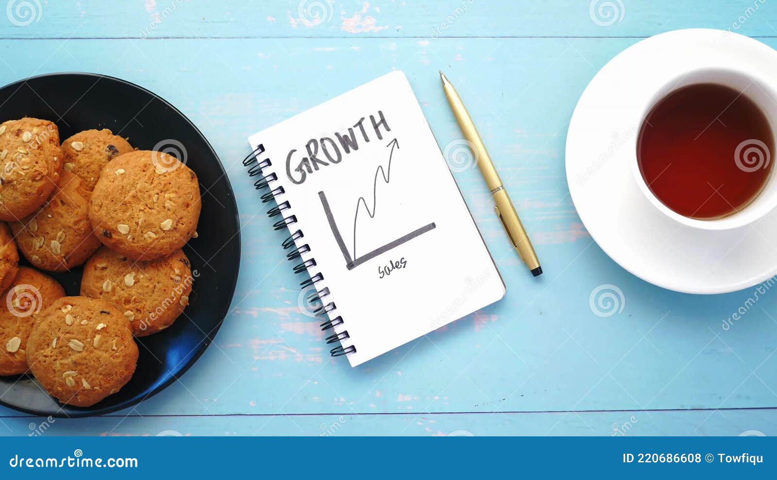 Hand Written Growth Chart on Notepad at Office Desk Stock Footage ...