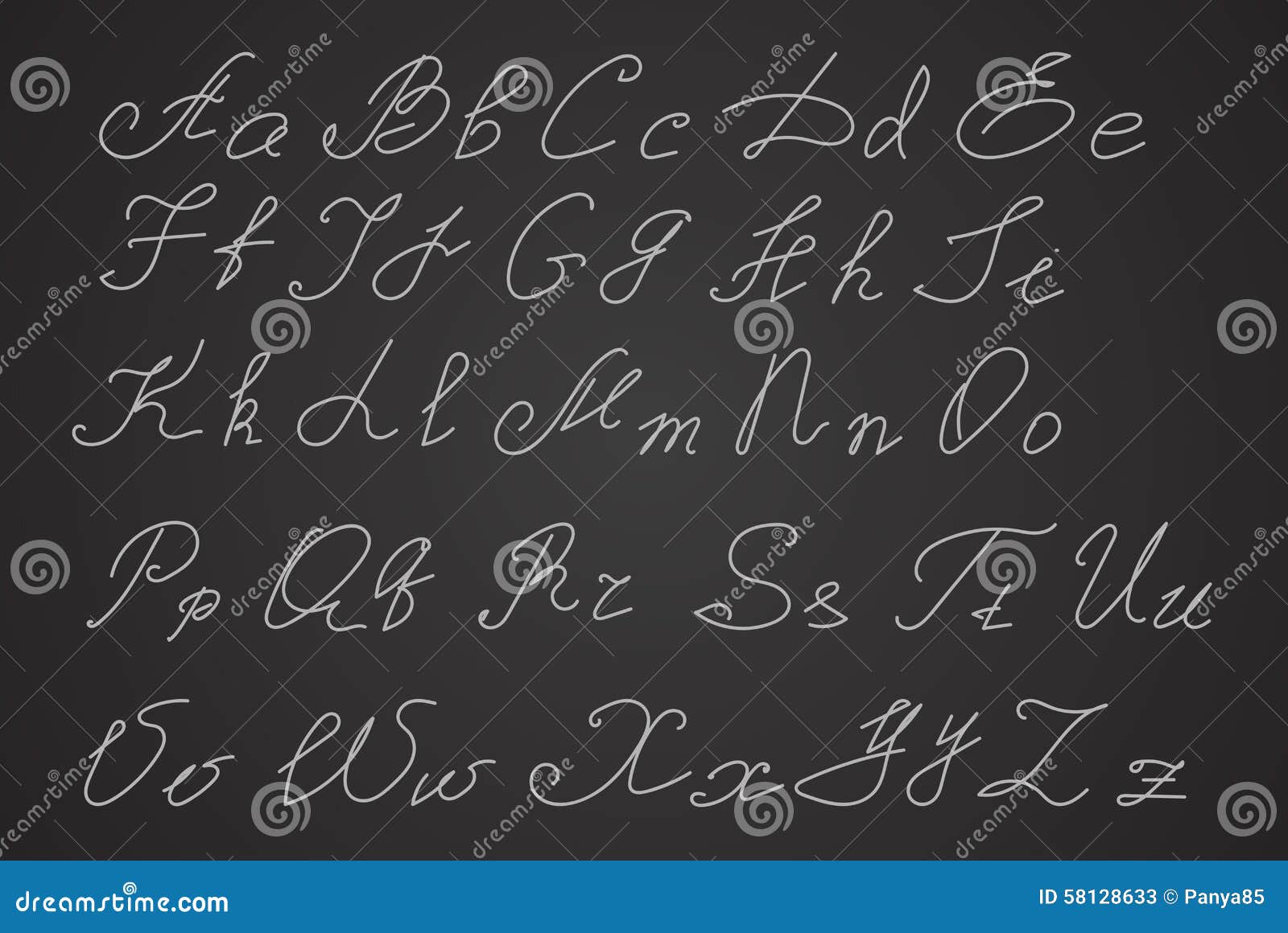 Hand Written or Hand Drawn Letters, Script Letters Stock Vector ...