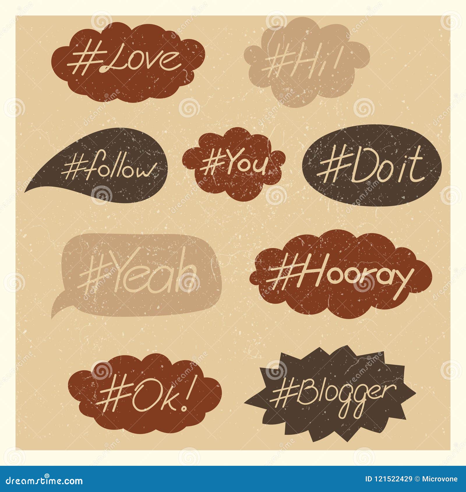 Hand Written Hashtag Speech Bubble Stock Vector - Illustration of blog ...