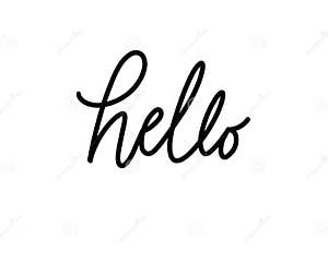 Hello Simple Cursive Handwritten Hello Stock Illustration 