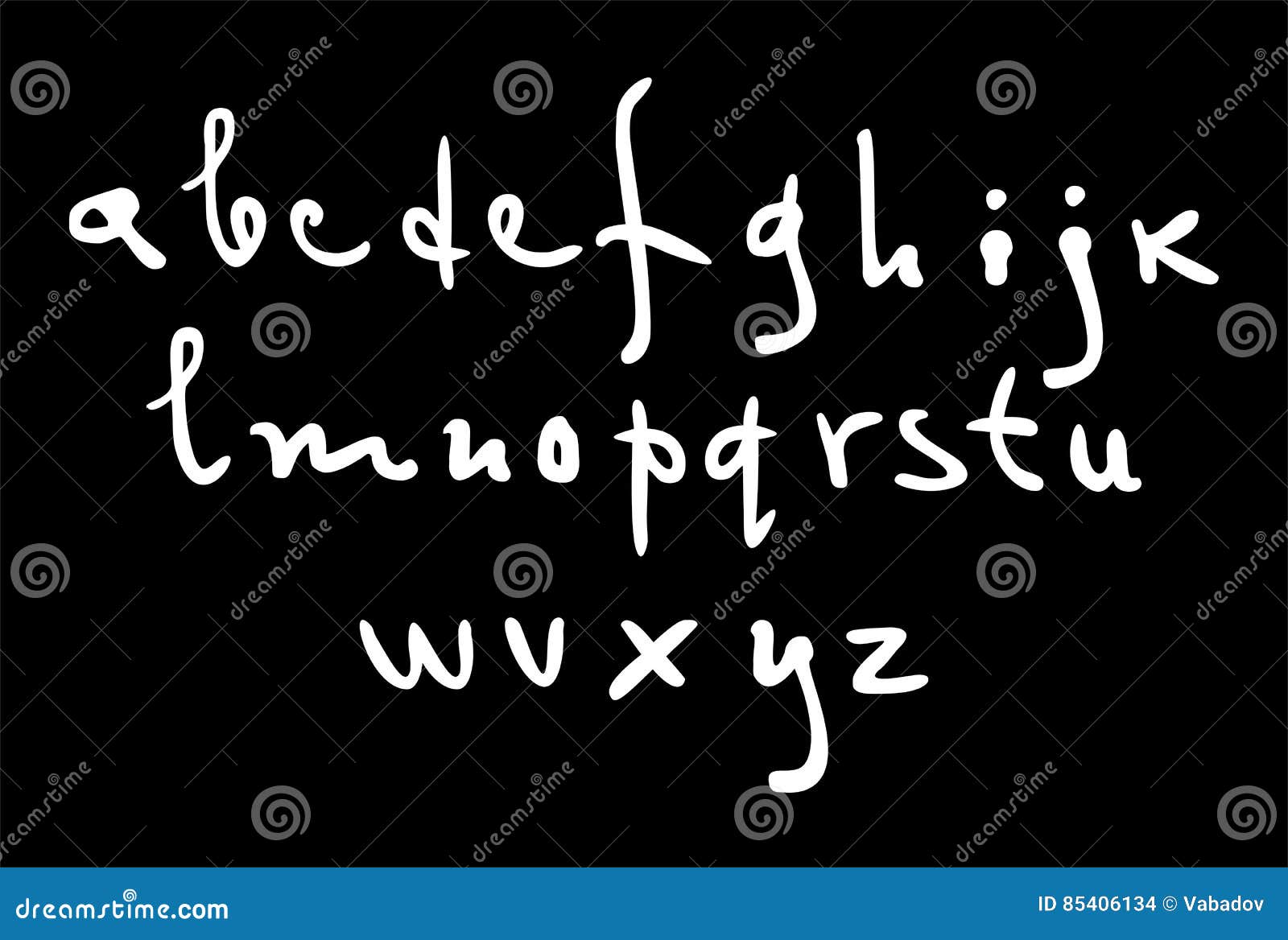 Hand Written Latin Vector Alphabet Stock Vector - Illustration of ...