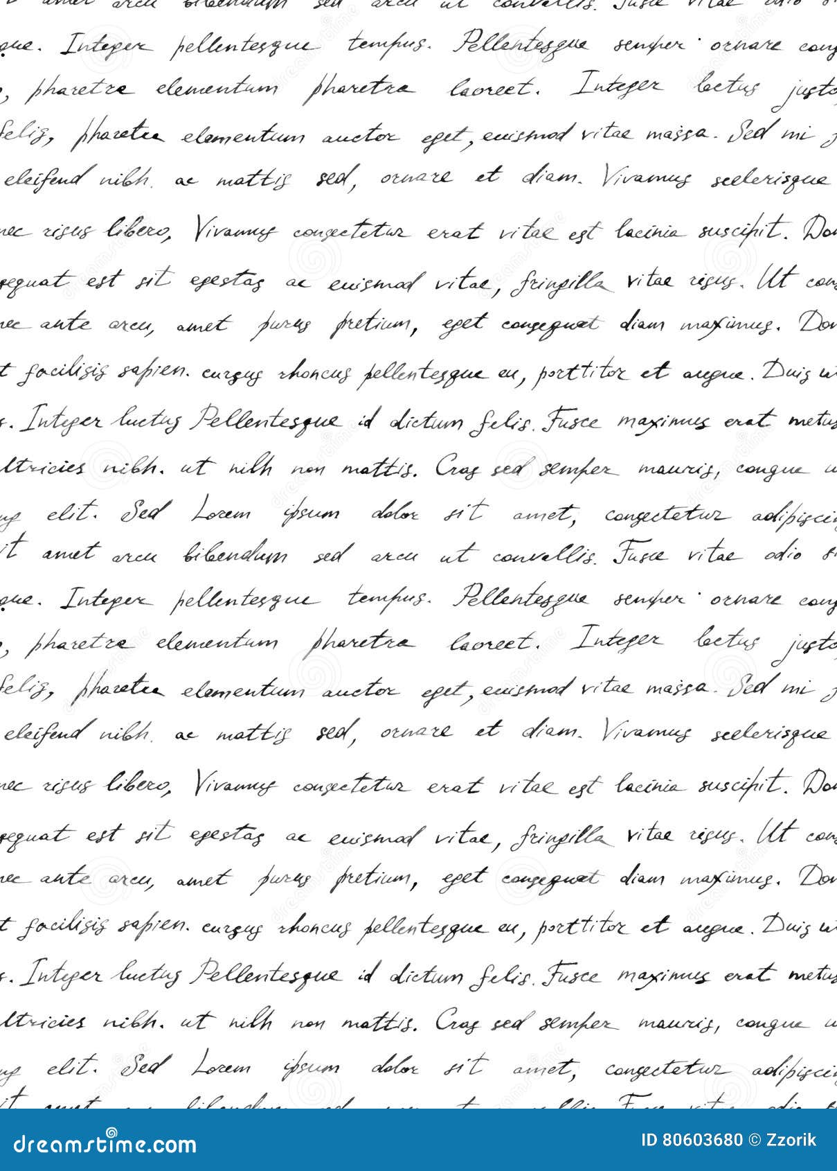 Hand Written Letter - Seamless Text Lorem Ipsum. Repeating Pattern ...